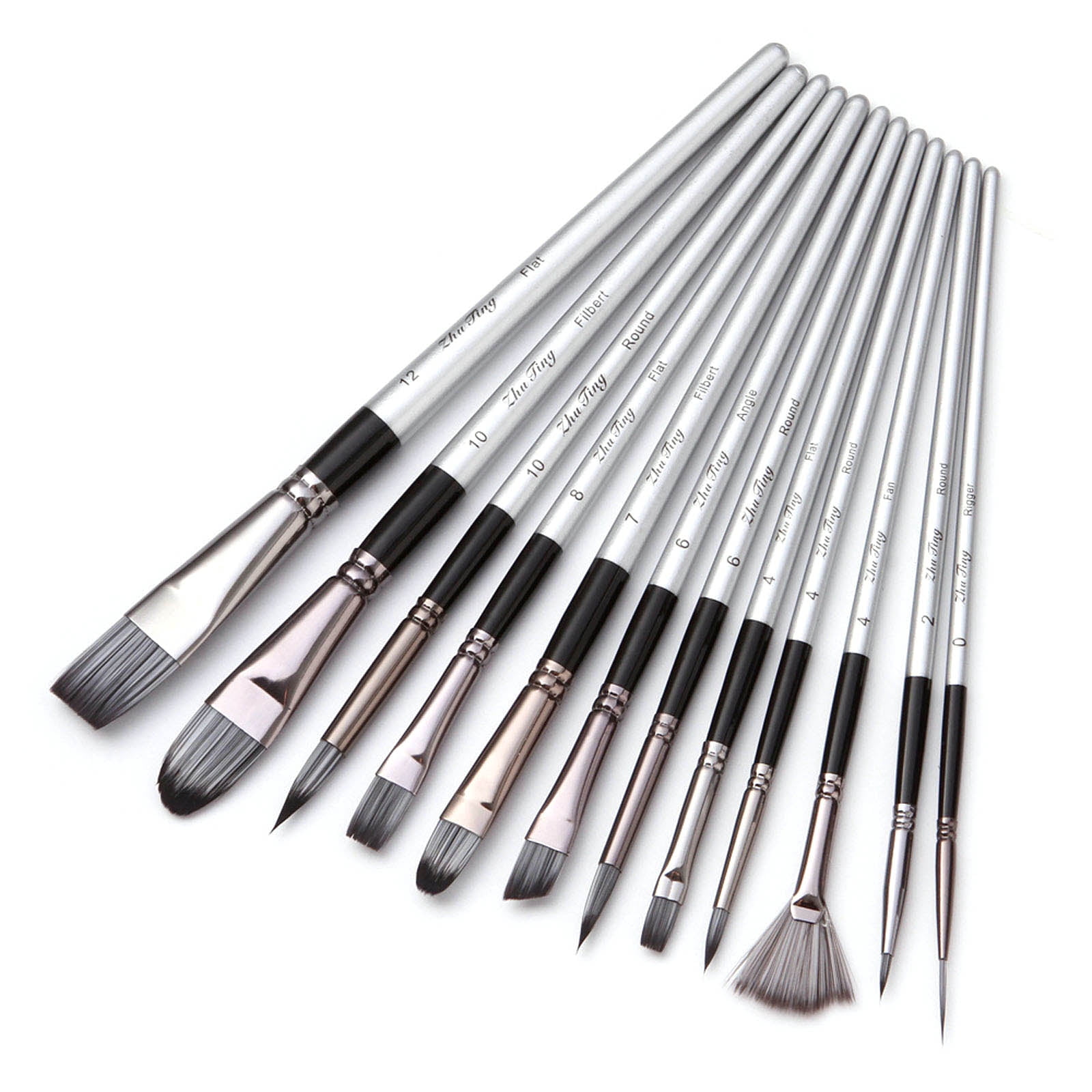 12PCS Professional Paintbrush Artist Paint Brushes Beginner Art Set for ...
