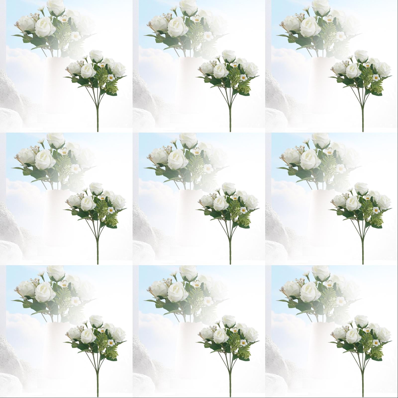12PCS Realistic Flower Bouquet - Lifesize Floral Arrangements with Long ...