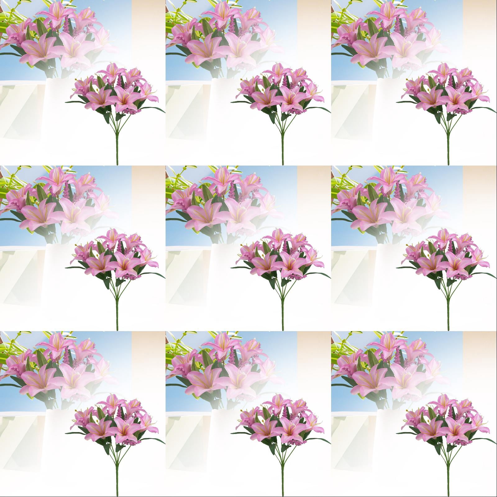 12PCS Realistic Flower Bouquet - Lifesize Floral Arrangements with Long ...