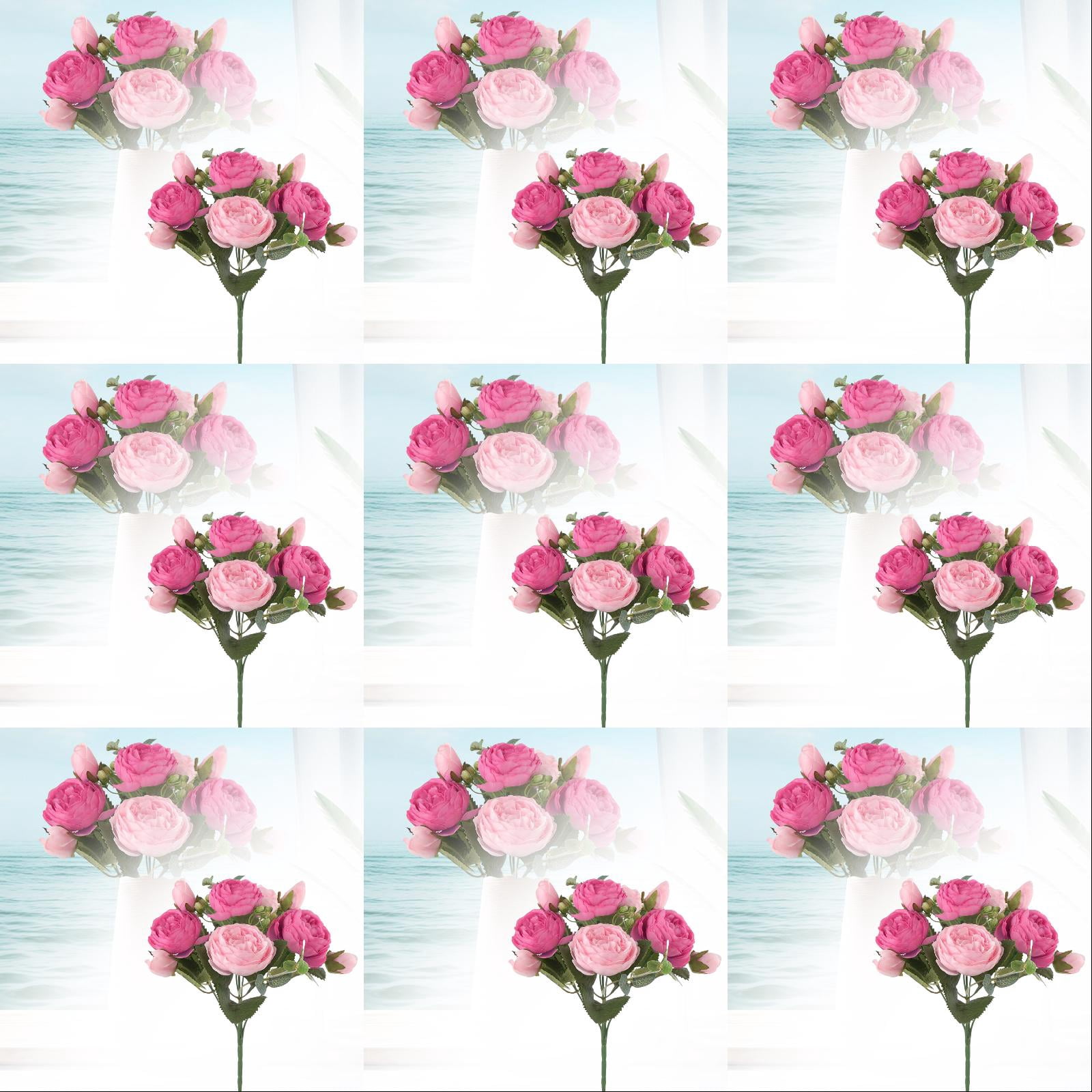 12PCS Realistic Flower Bouquet - Lifesize Floral Arrangements with Long ...