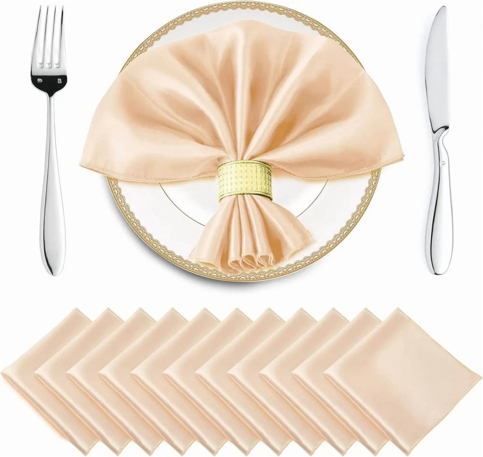 12PCS Red Satin Napkins 30x30cm, Silky Soft Smooth Washable Napkins for ...
