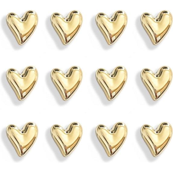 12PCS Refrigerator Magnets Gold Magnets for Fridge 0.83in Small Love ...