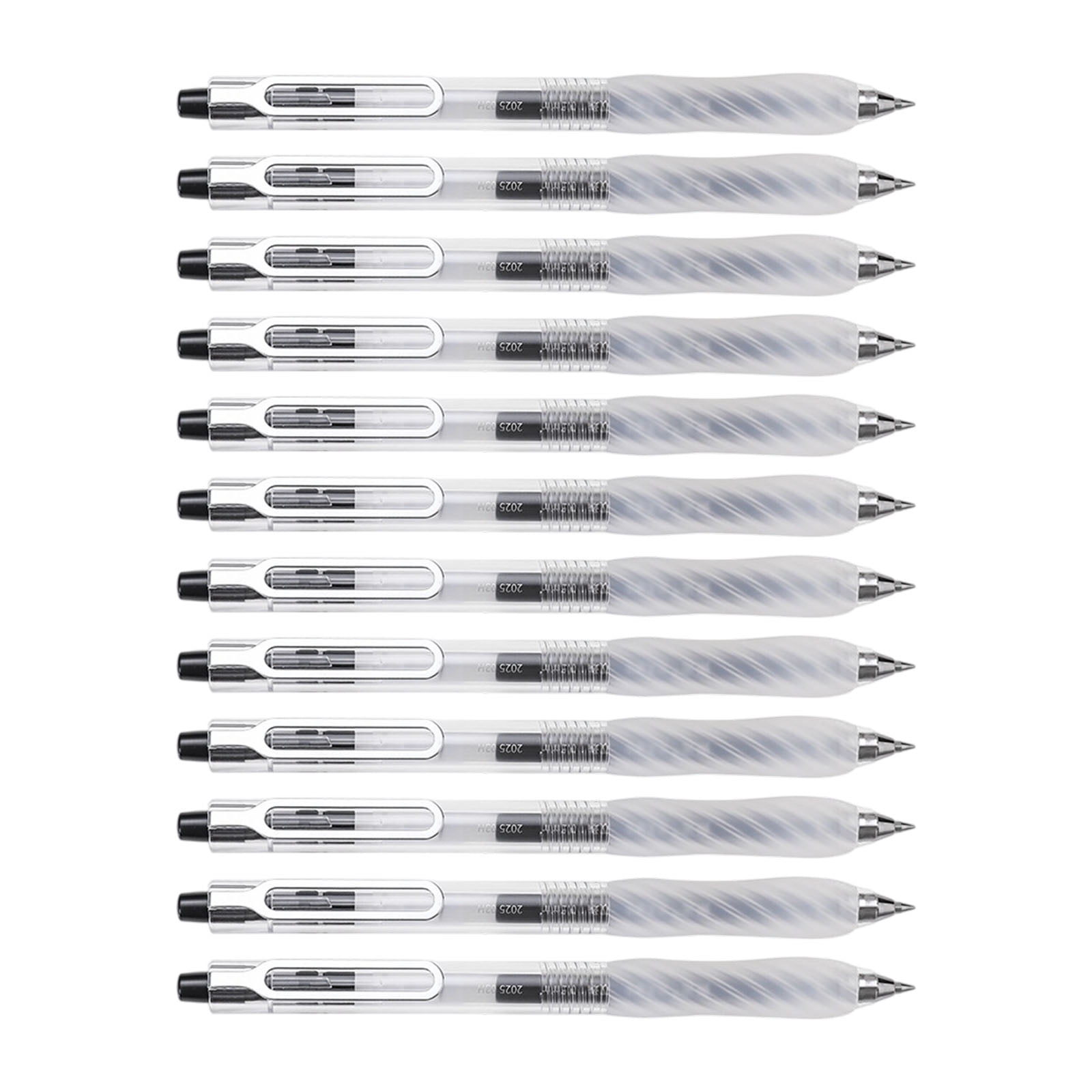 12PCS Retractable Gel Inks Pen 0.5MM Tip Refillable Gel Pen Quick ...