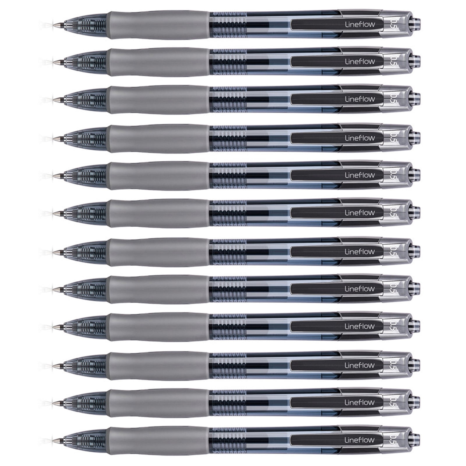 12PCS Retractable Gel Pen 0.5MM Quick Dry Ergonomic Grip Gel Pen Office ...