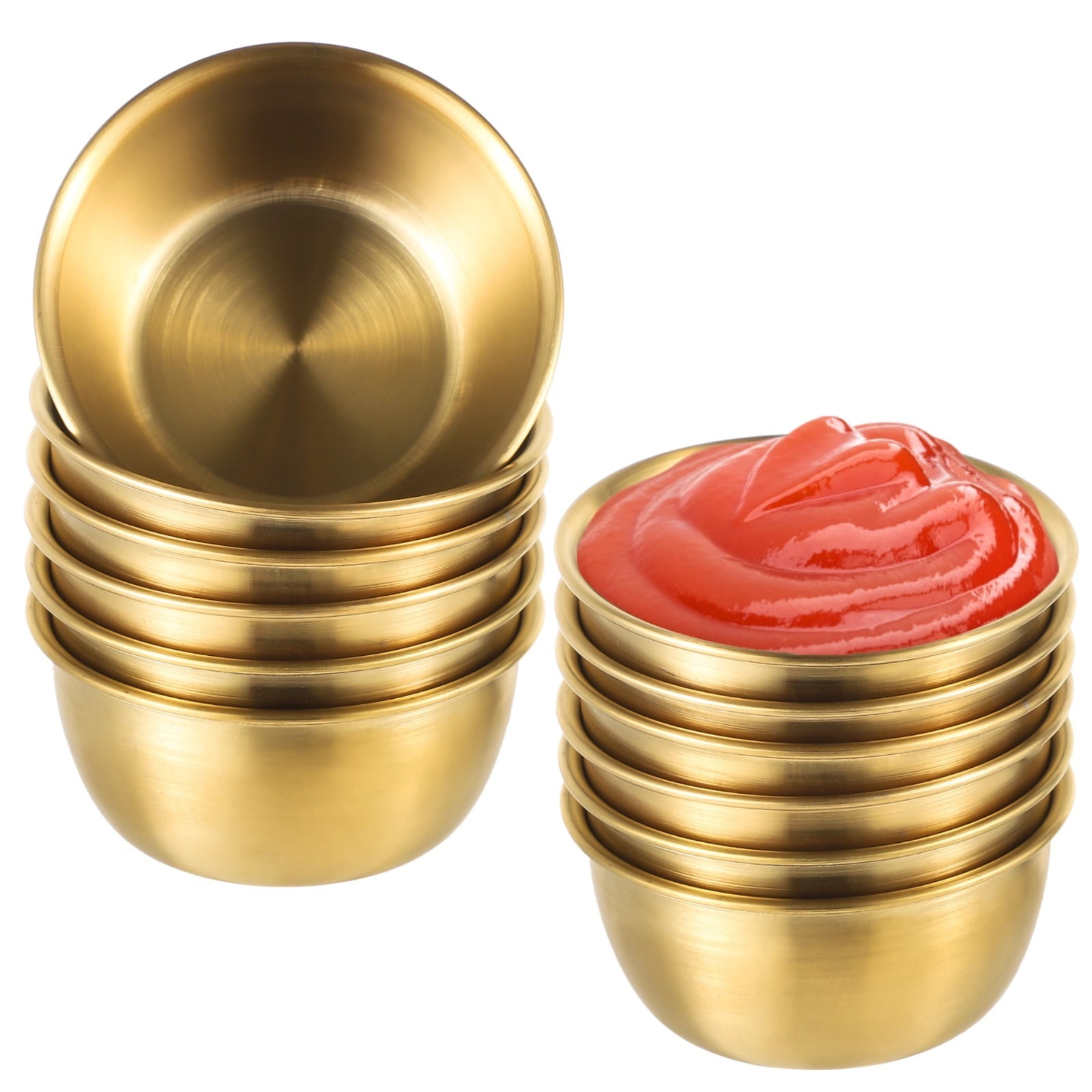 12PCS Sauce Dipping Bowls, Stainless Steel Sauce Dishes, Round Sauce ...