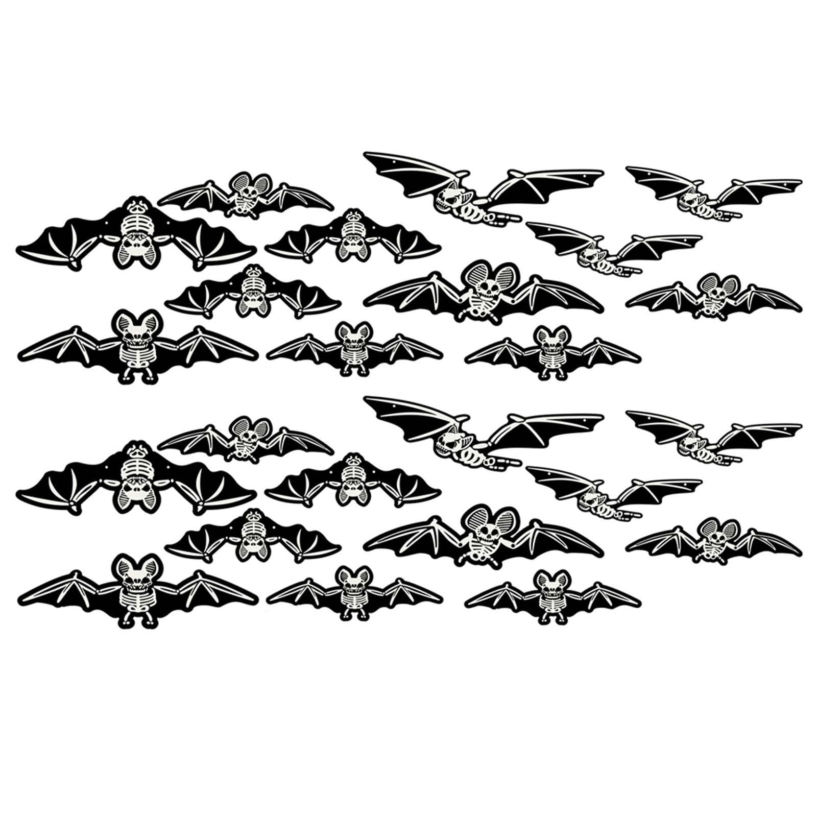 12PCS Scary Hanging Bats for Halloween Decor, 3D Realistic Glowing ...