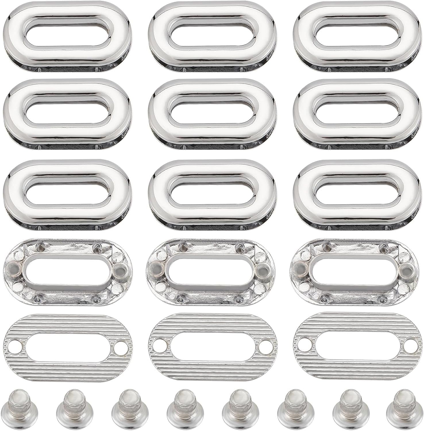 12PCS Screw-in Oval Eyelet Metal Screw Together Grommets Shackle Purse ...