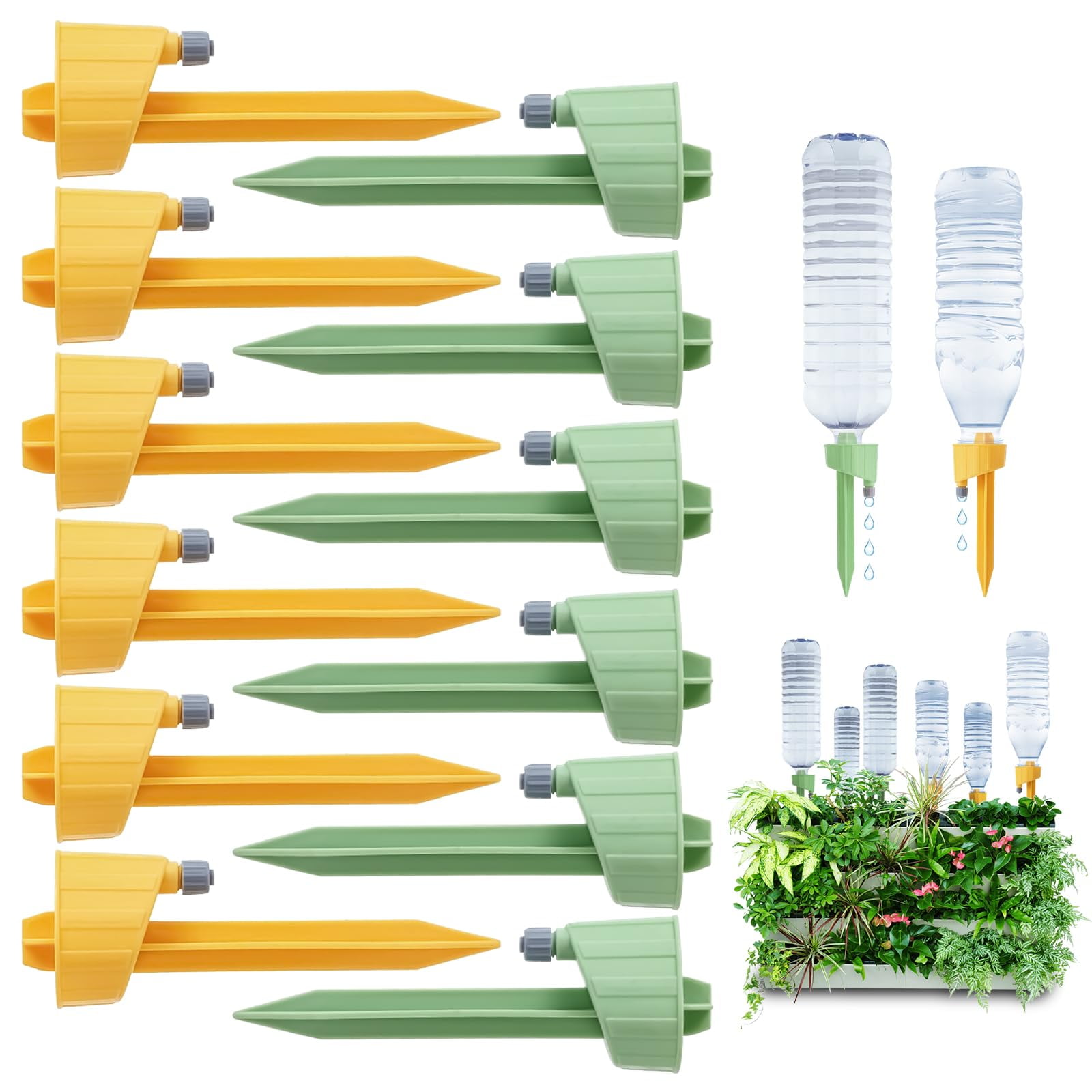 12PCS Self Watering Spikes, Auto Plant Watering Devices with Adjustable ...
