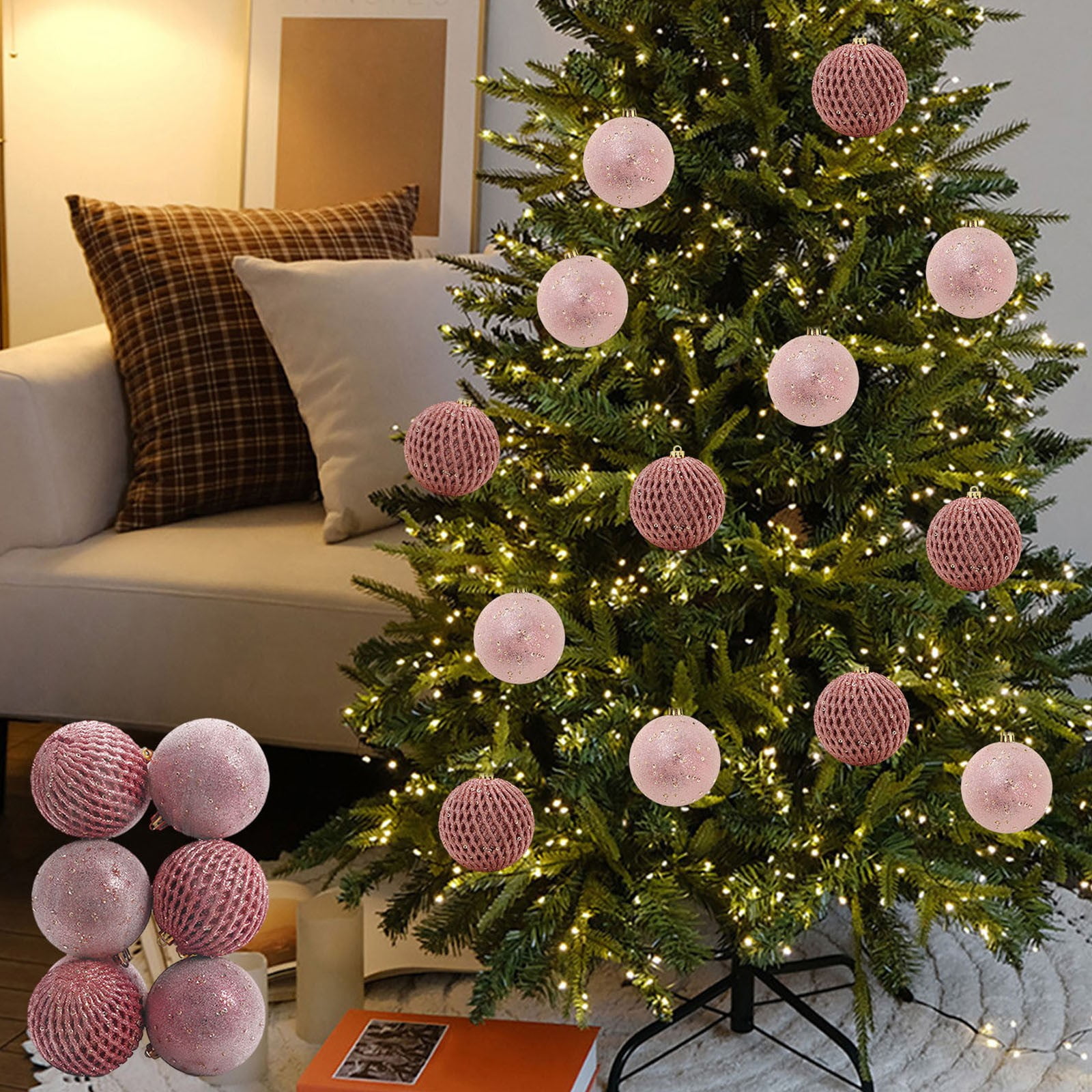 12PCS Shatterproof Christmas Ball Ornaments Set Multiple Styles Hanging ...