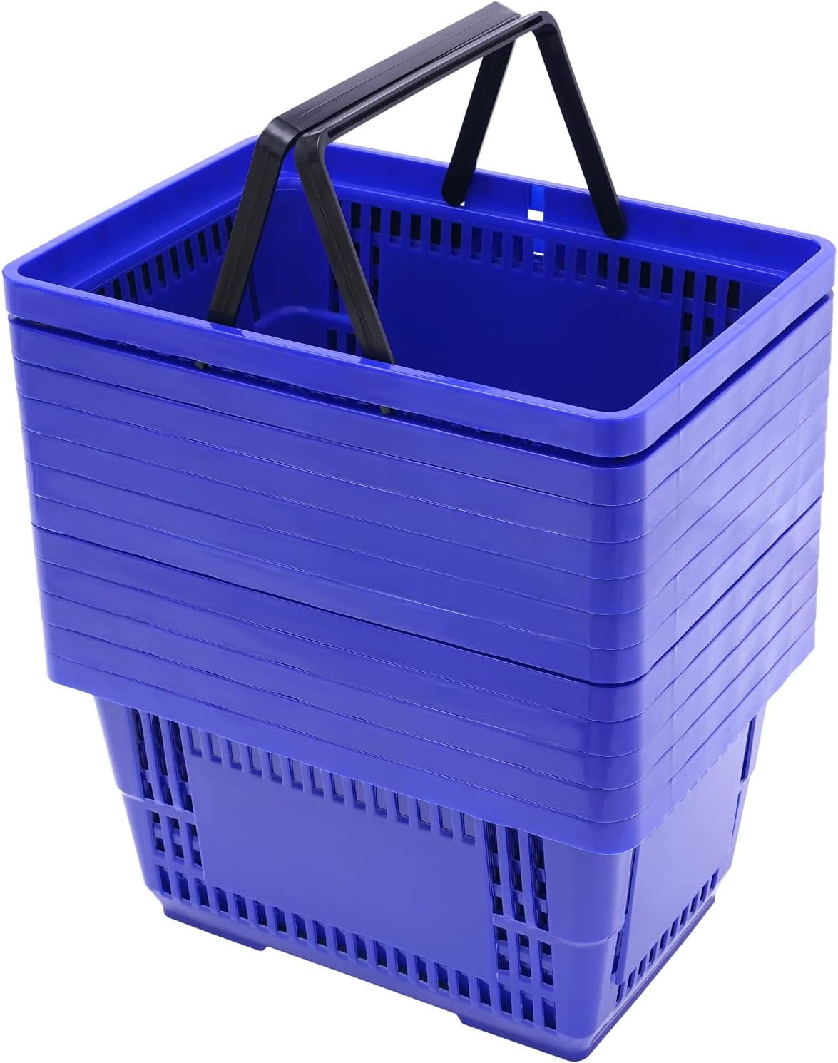12PCS Shopping Baskets with Handles, 18L Plastic Shopping Cart ...
