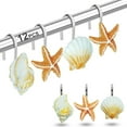 12PCS Shower Curtain Hooks Rings for Bathroom, Fashion Ocean Beach ...
