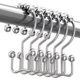 12PCS Shower Curtain Hooks Rings, Rust Resistant Metal Double Glide ...