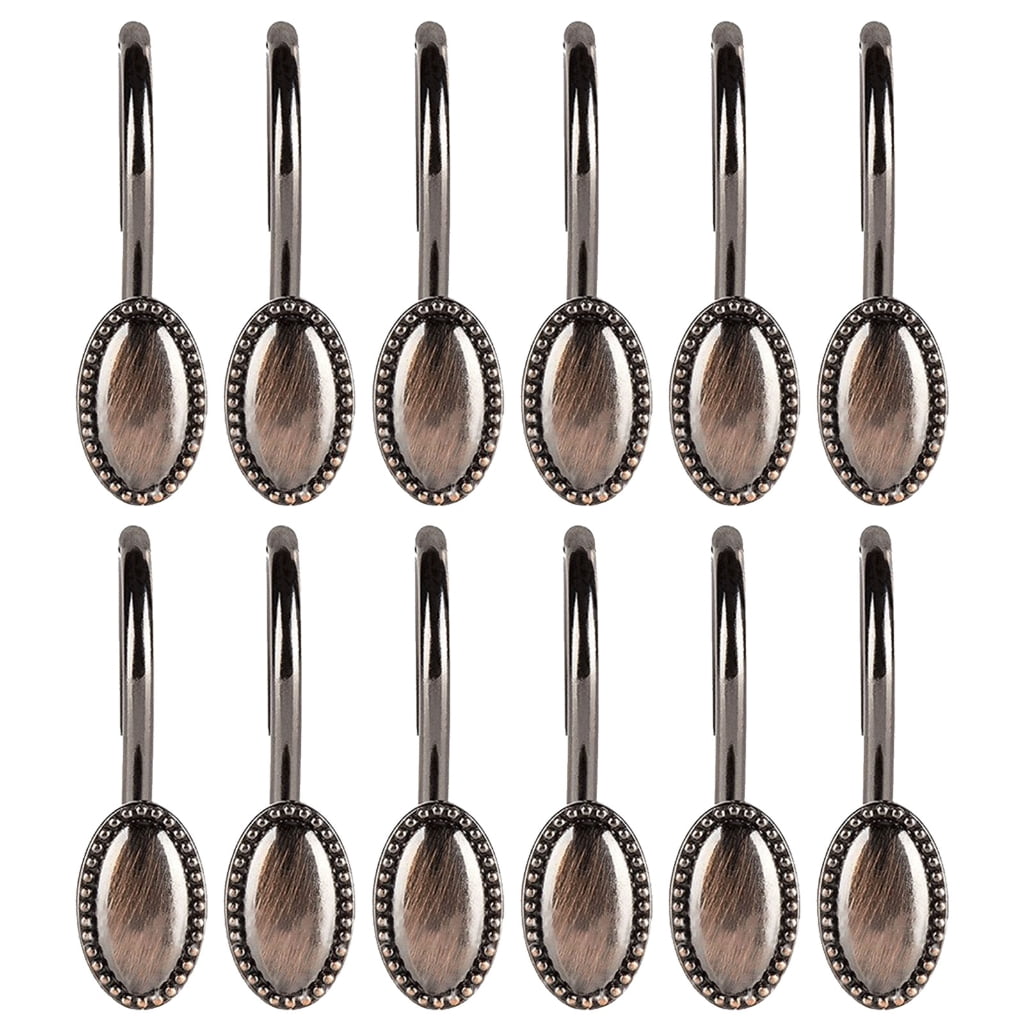 12PCS Shower Curtain Hooks Stainless Rings Modern Curtain Hangers for ...