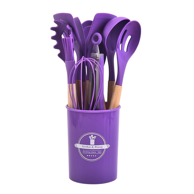 12PCS Silicone Kitchen Utensil Set - Heat-Resistant Non-Stick Tools ...