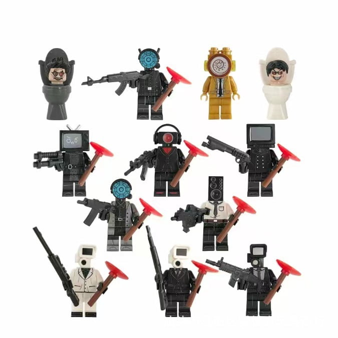 12PCS Skibidi Toilet Minifigures Building Block Action Figure Set ...