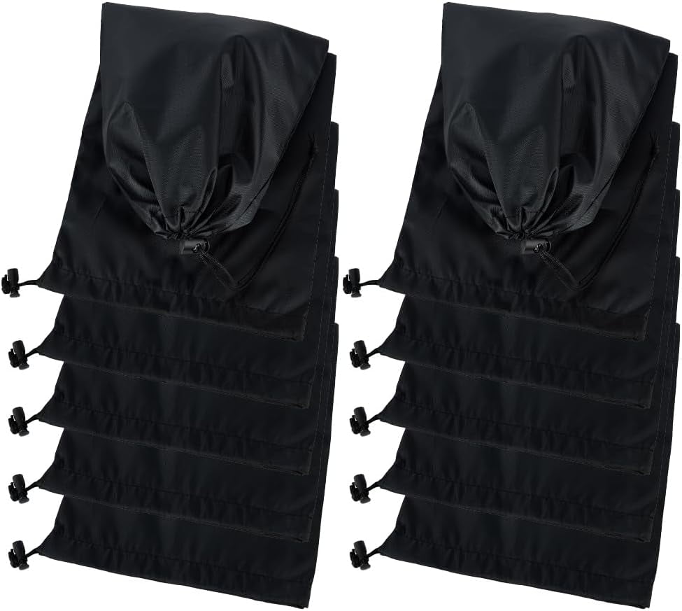 12PCS Small Drawstring Bag Oxford Black Pouch Bags with Drawstring Bulk ...