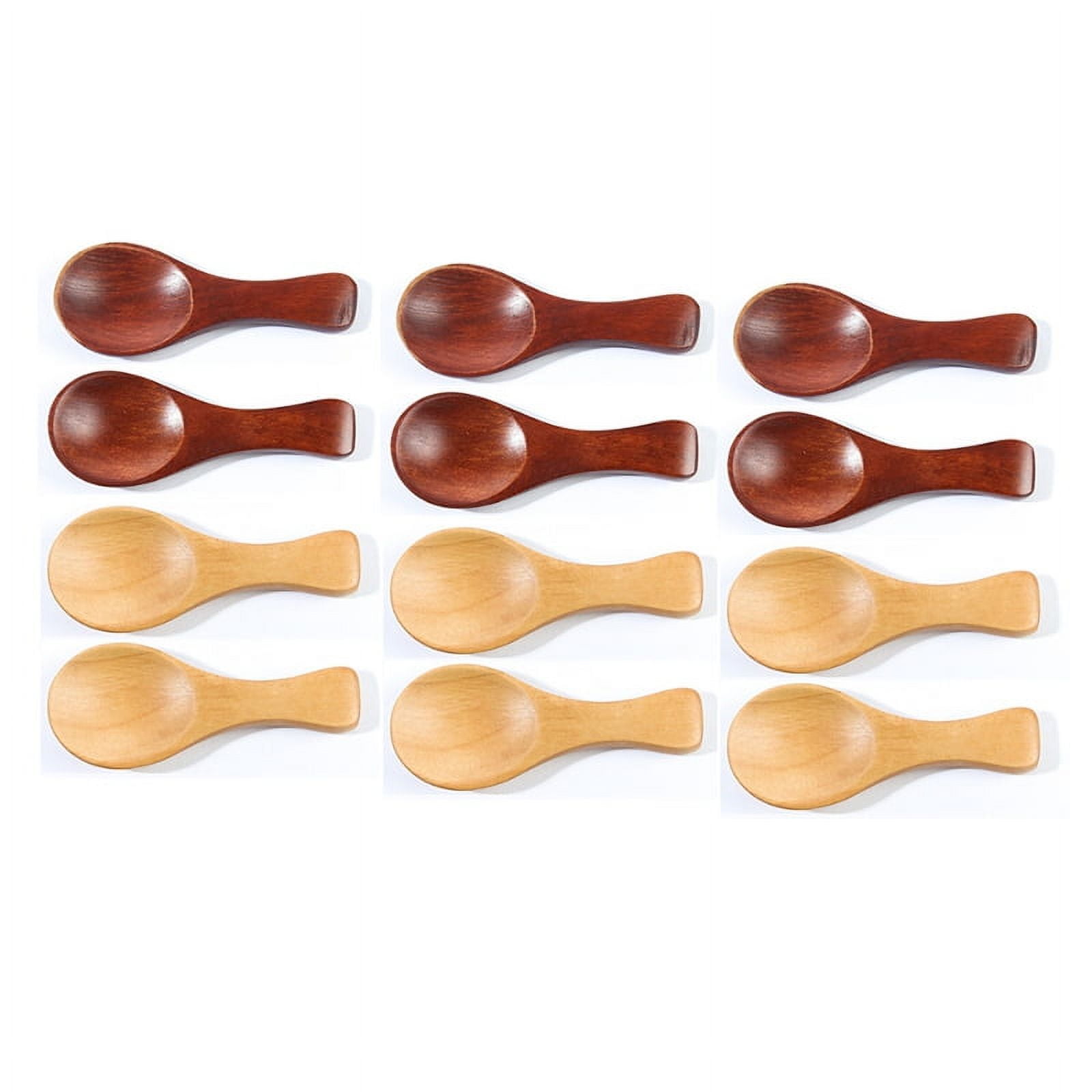 12PCS Small Wooden Spoons, 3.2 Inch Small Wooden Spoons for Jars, Mini ...