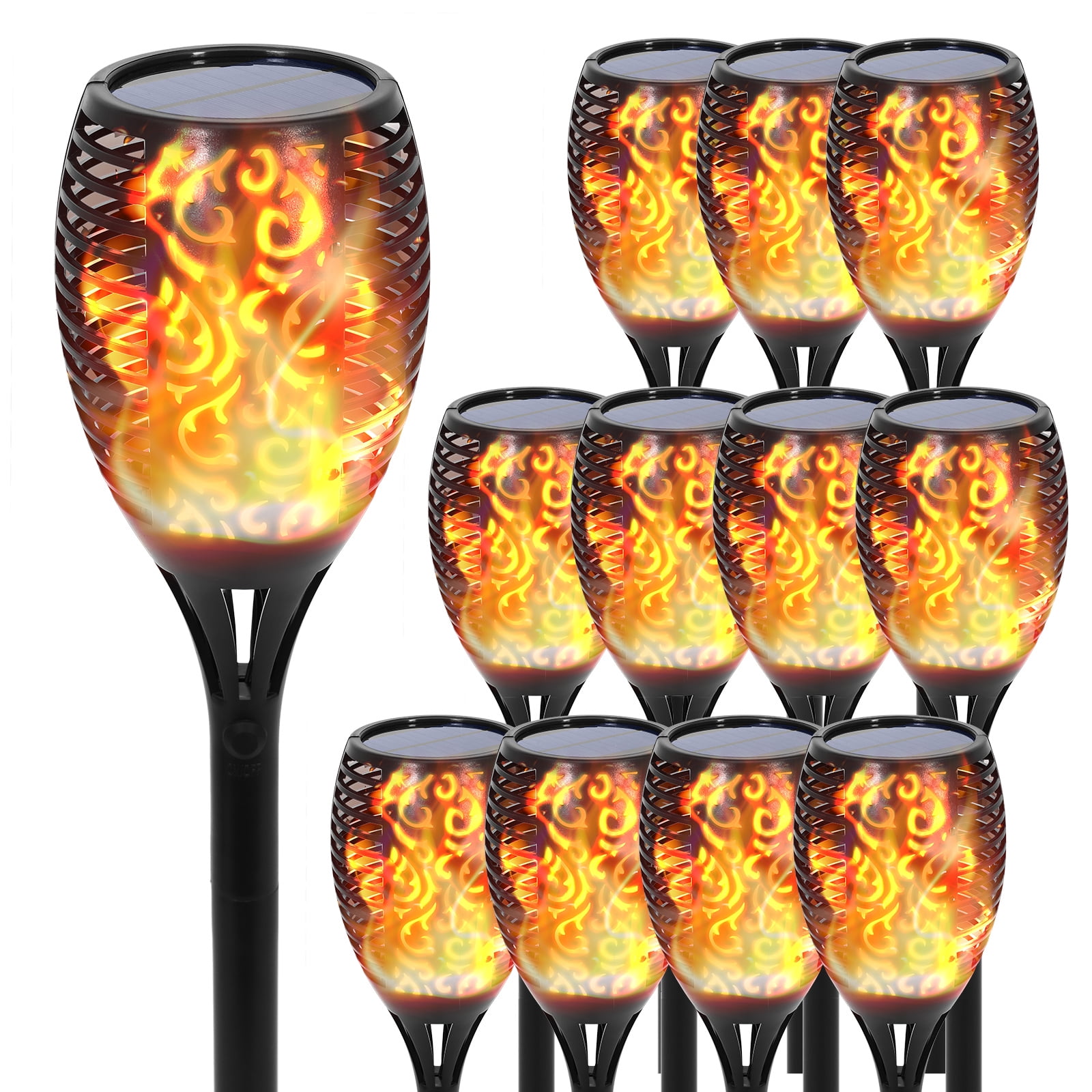 12PCS Solar Torch Lights Outdoor 43", 96 LED Waterproof Landscape ...