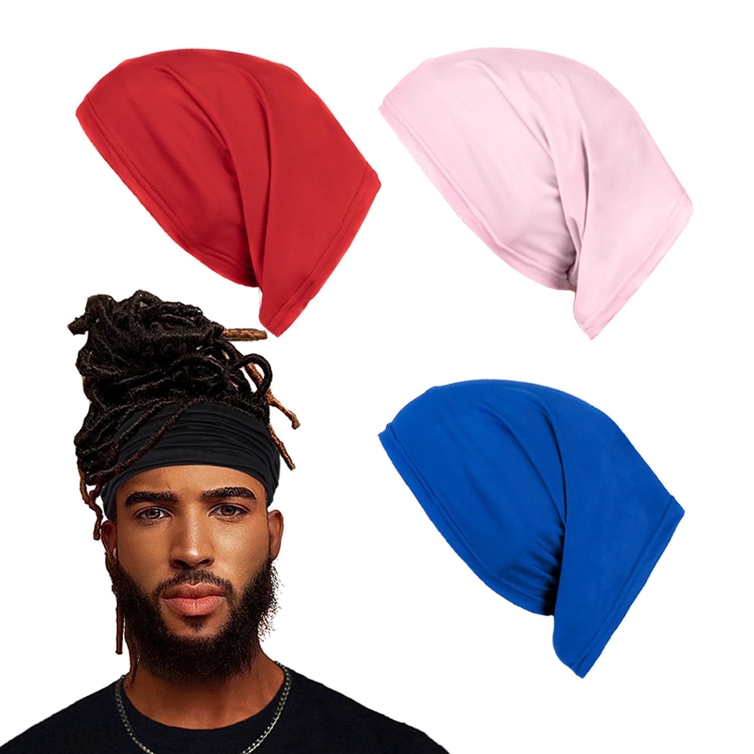 4PCS Spandex Dreadlock Cap, Tube Unisex Bands Elastic Long Hair Dreads ...