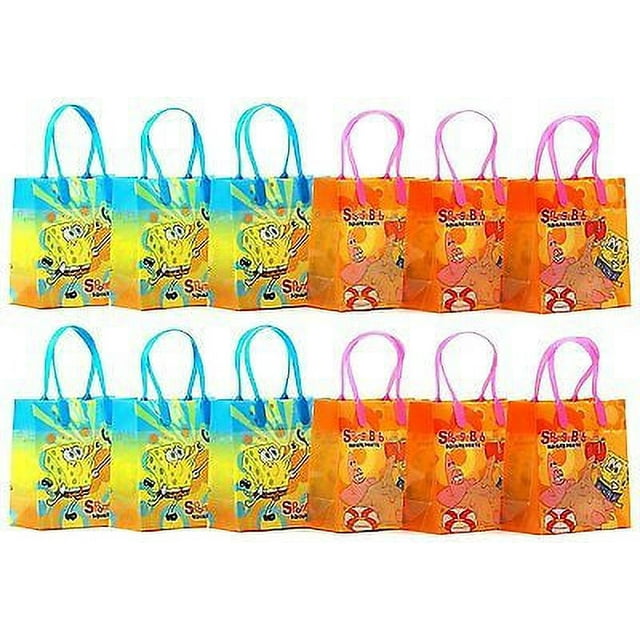 12PCS SpongeBob Squarepants Goodie Party Favor Gift Birthday Loot Bags ...