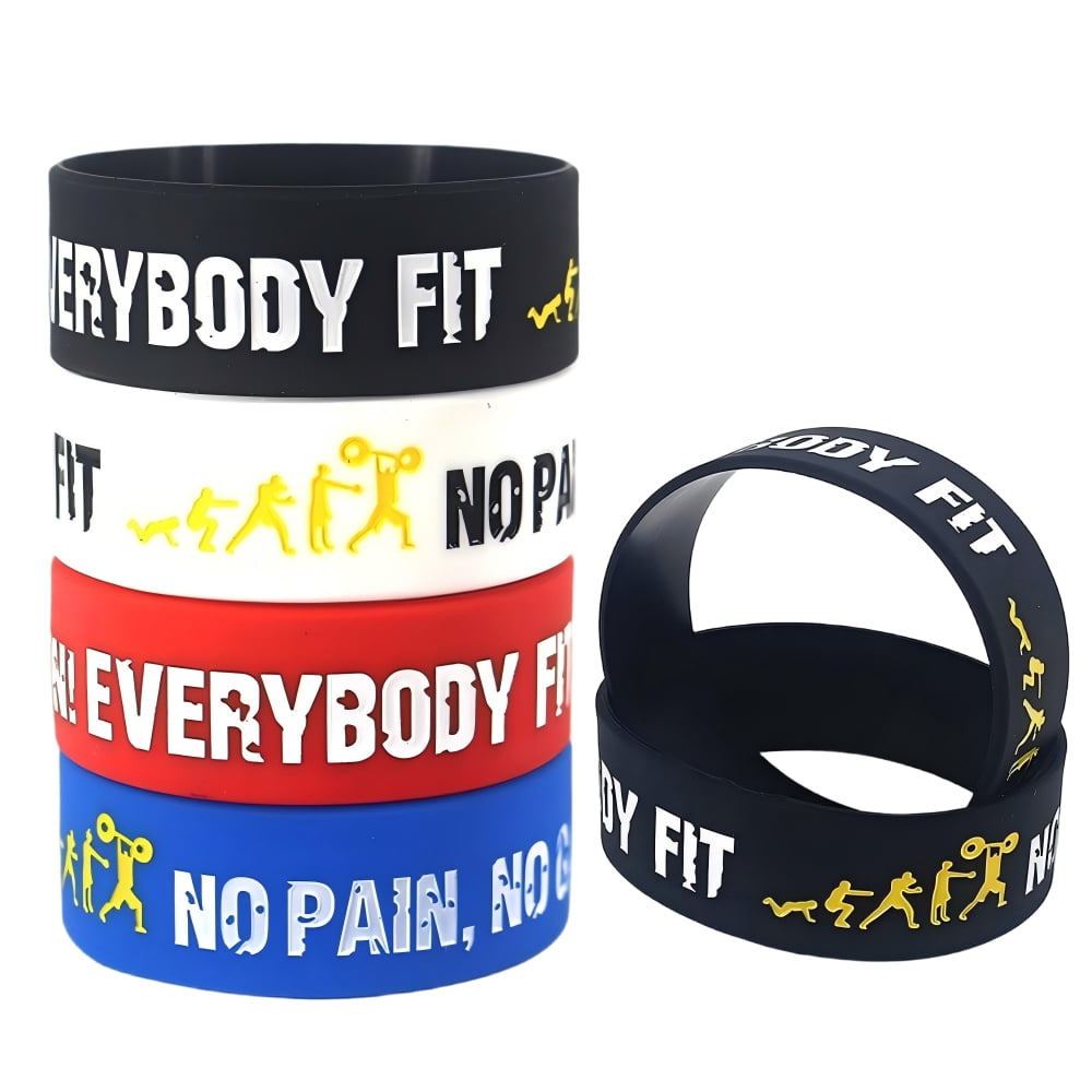 12PCS Sport Inspirational Rubber Bracelets, Fitness Encouragement ...