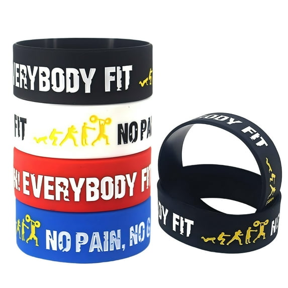 12PCS Sport Inspirational Rubber Bracelets, Fitness Encouragement ...