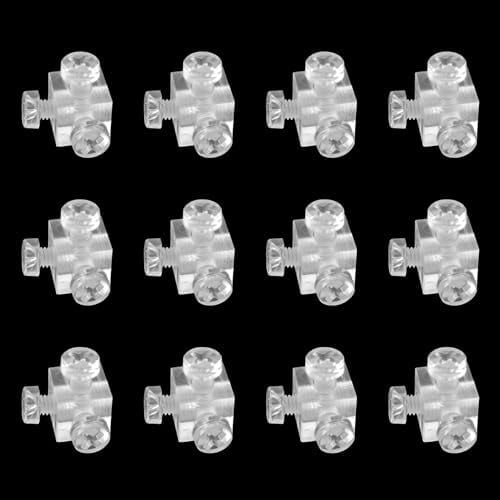 12PCS Square Fixing Block 10mm with 3 Screws Each Acrylic Fastening ...