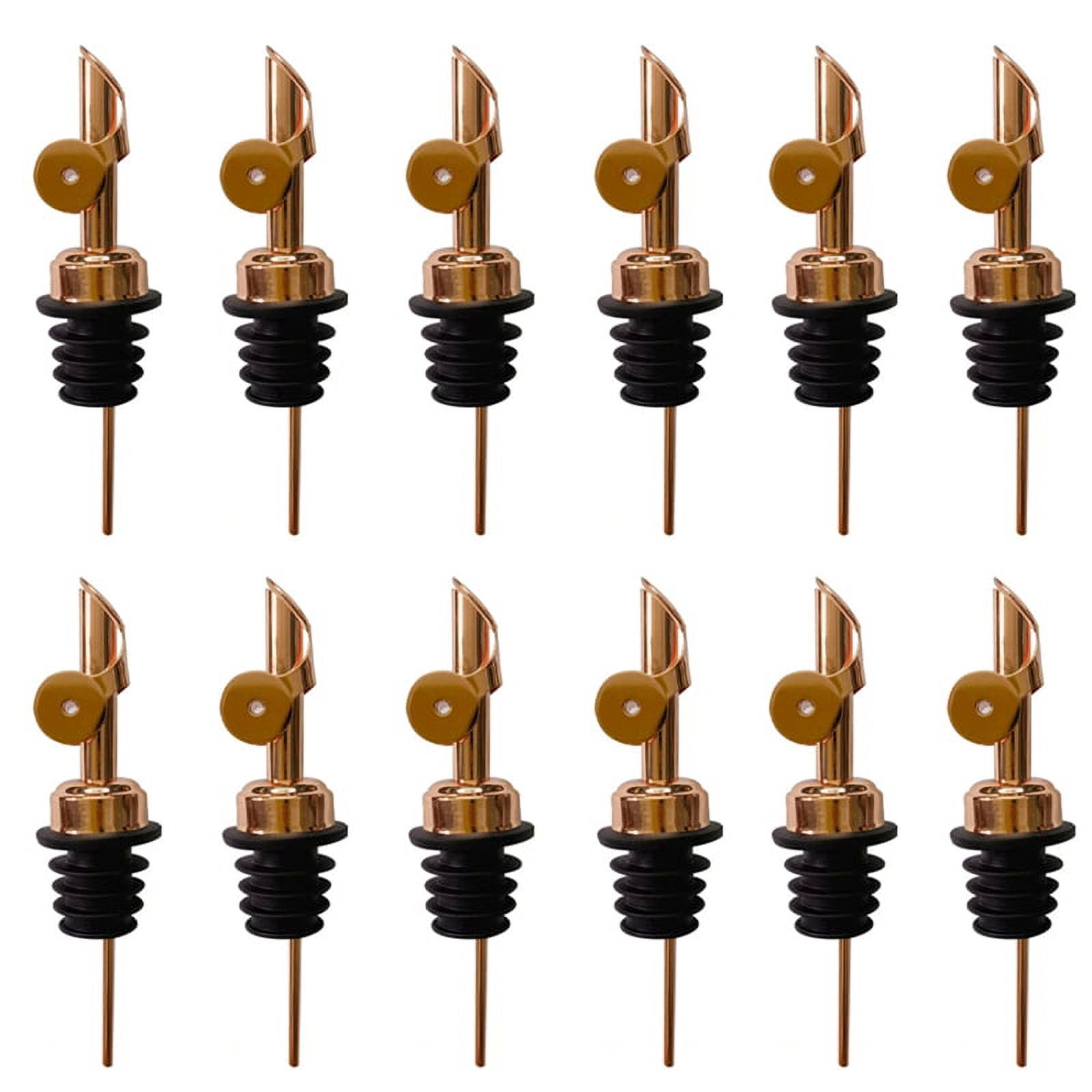 12PCS Stainless Steel Liquor Bottle Pourers, Auto Flip Olive Oil Spou ...