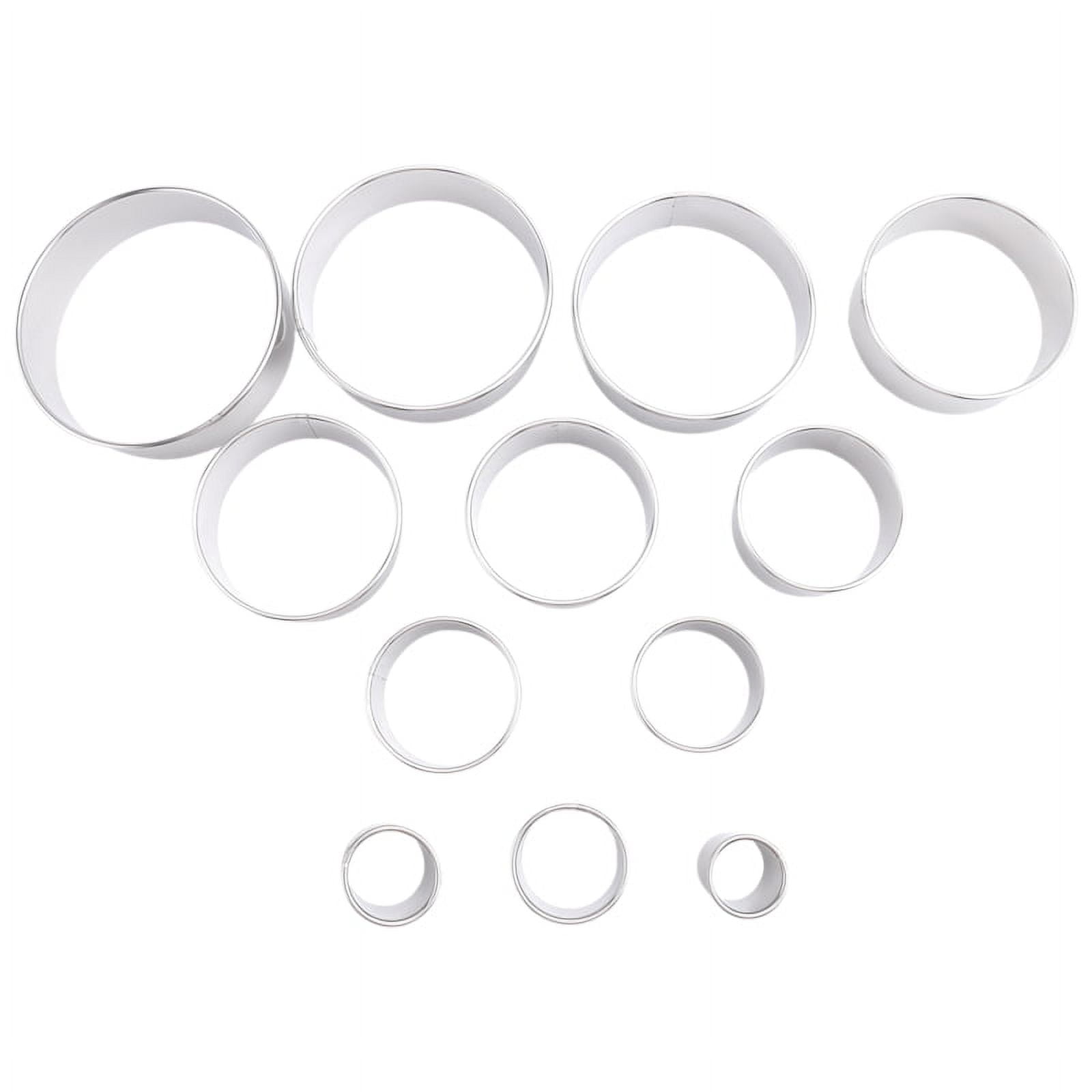 12PCS Stainless Steel Round Cake Mold Baking Mousse Ring Kitchen Tools ...
