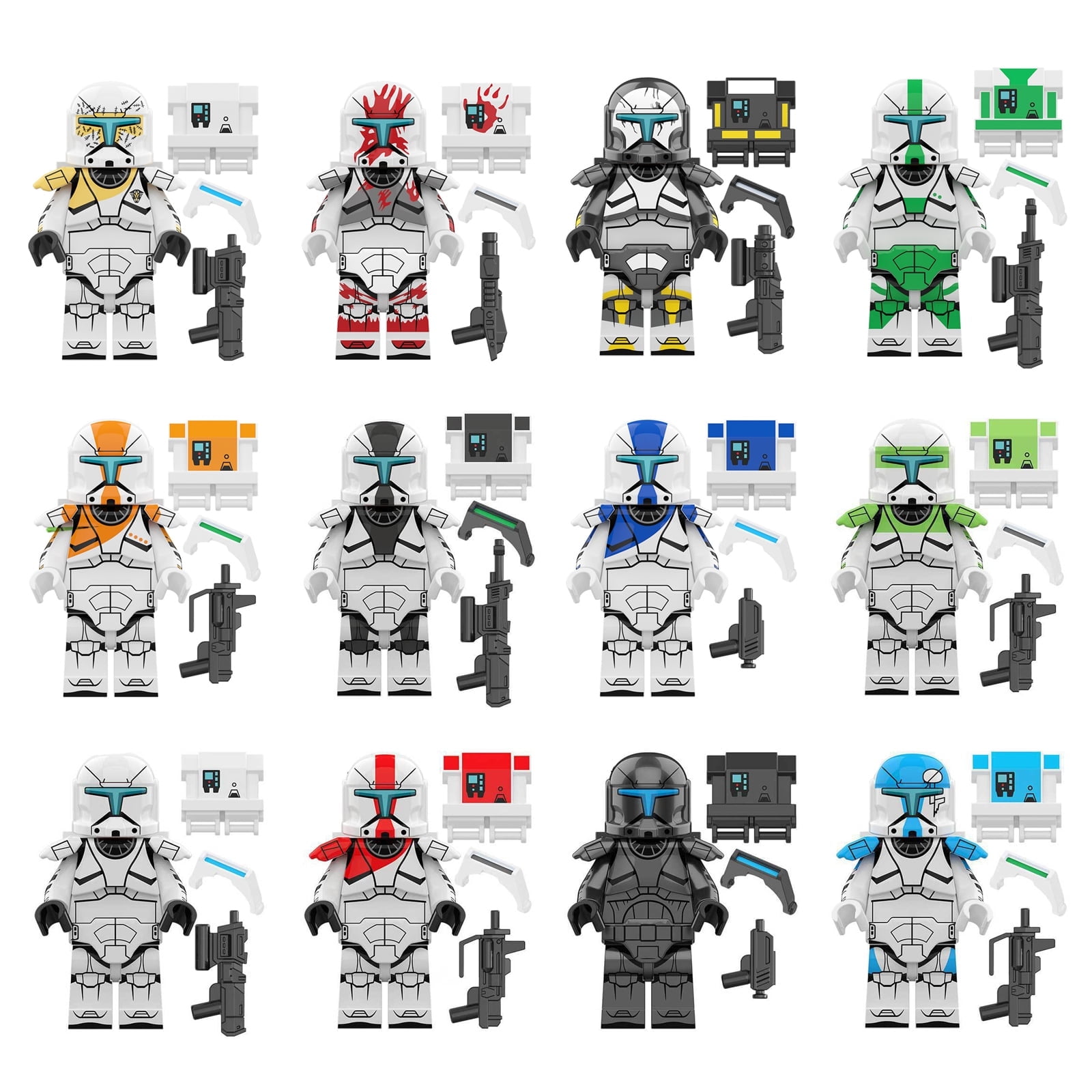 12PCS StarWars Clone Commandos Delta Squad Minifigures Building Toys ...