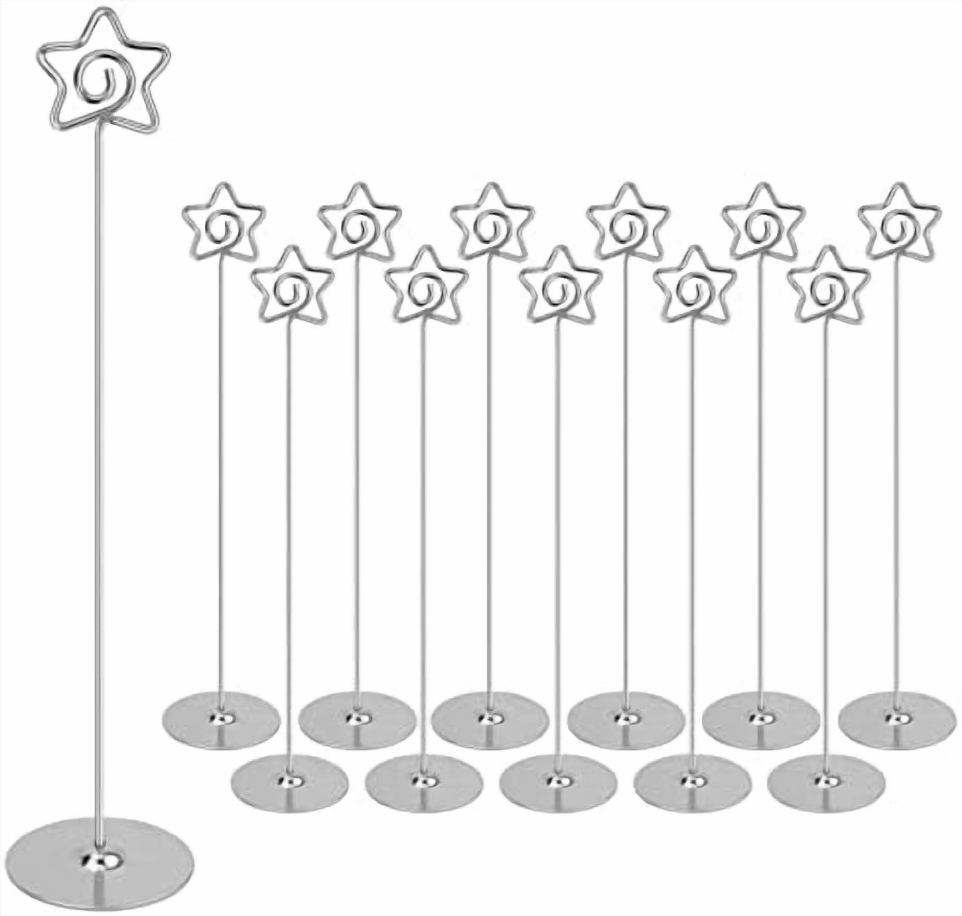 12PCS Table Number Holders 12 Inches Pentagram Place Card Holder Metal ...