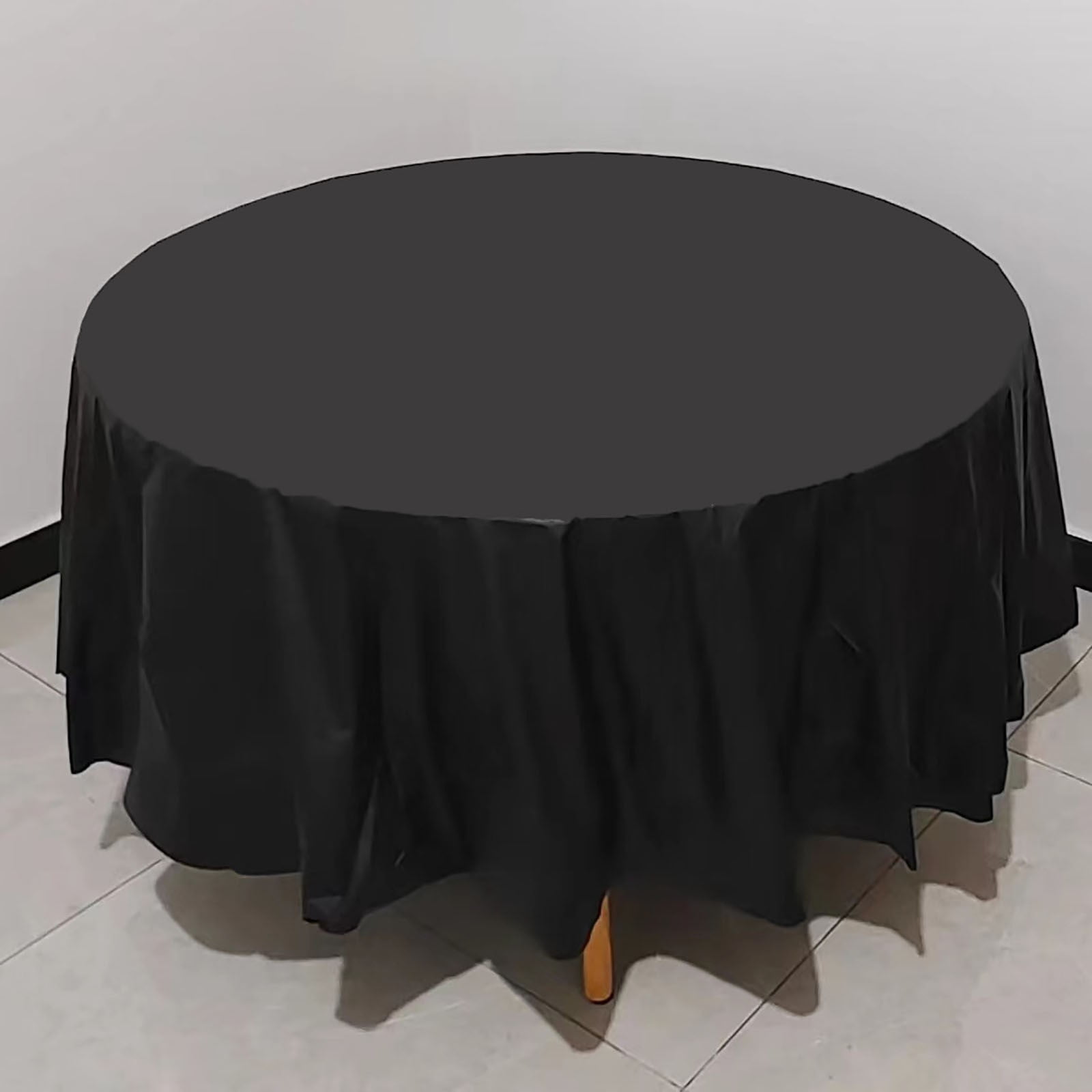 12PCS Tablecloth 12 Pack Premium Plastic Disposable 84 Inch Round ...