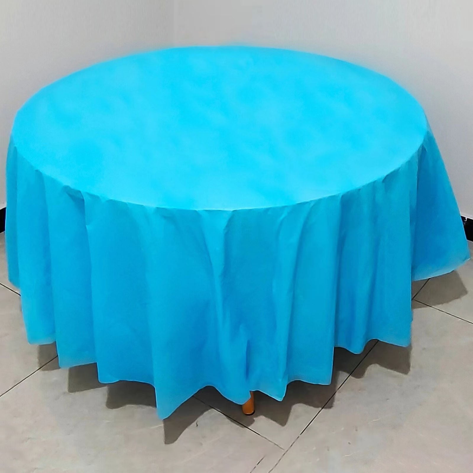 12PCS Tablecloth 12 Pack Premium Plastic Disposable 84 Inch Round ...