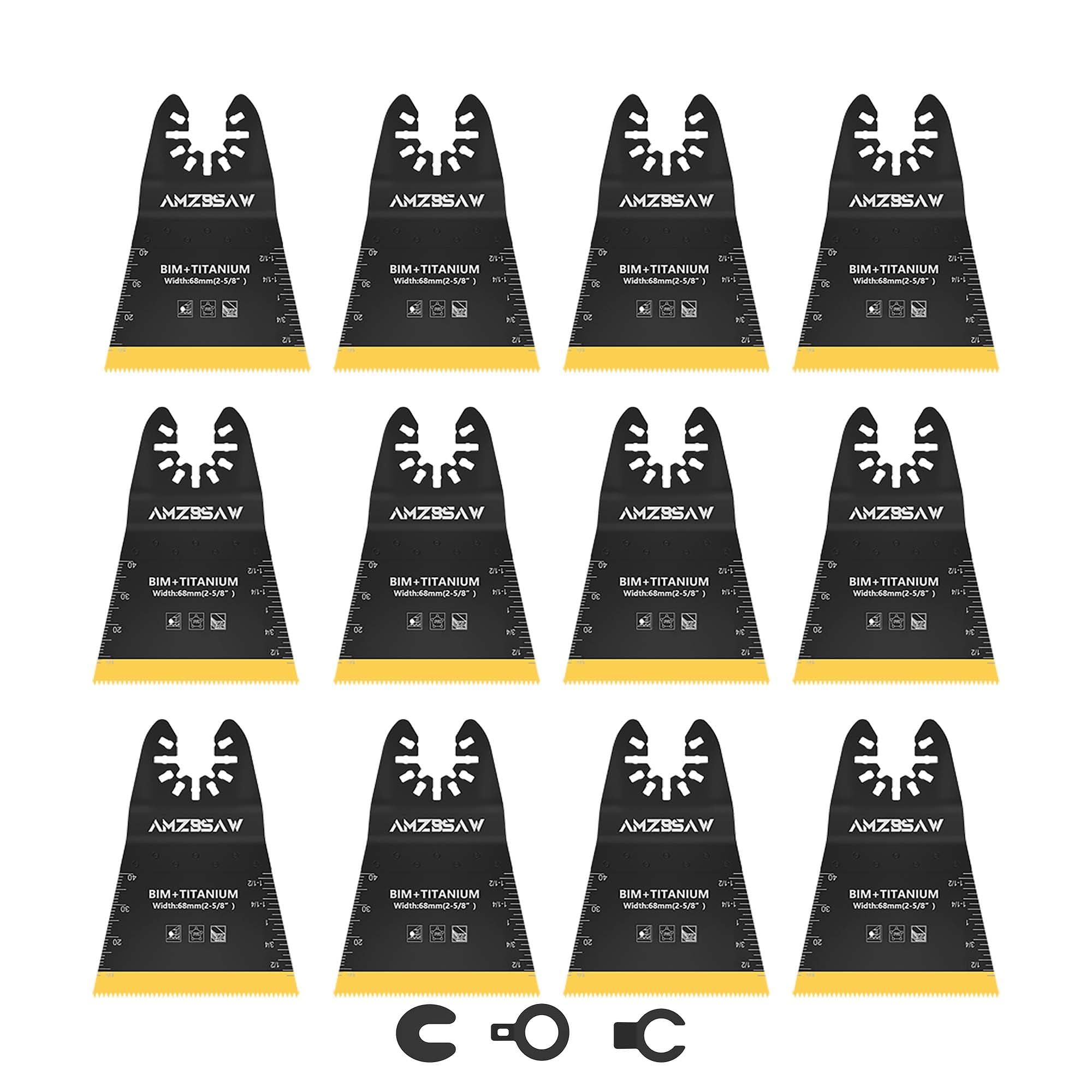 12PCS Titanium Oscillating Multitool Blades Metal Cutting, 68MM ...