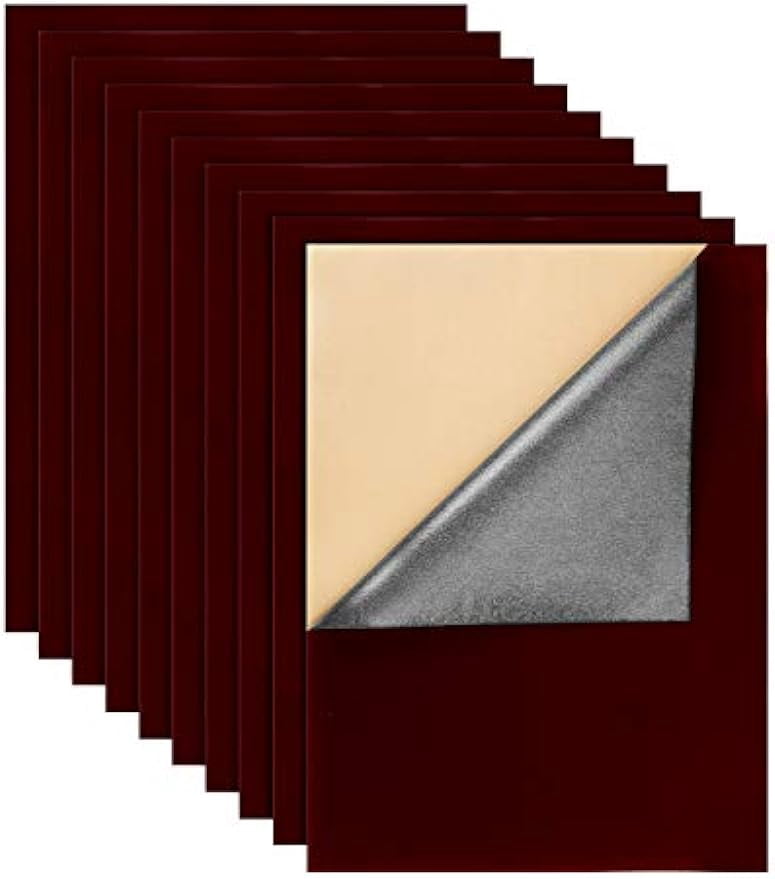 12PCS Velvet Fabric Sticky Back Adhesive Felt Sheet11.5"x15.5" Self ...