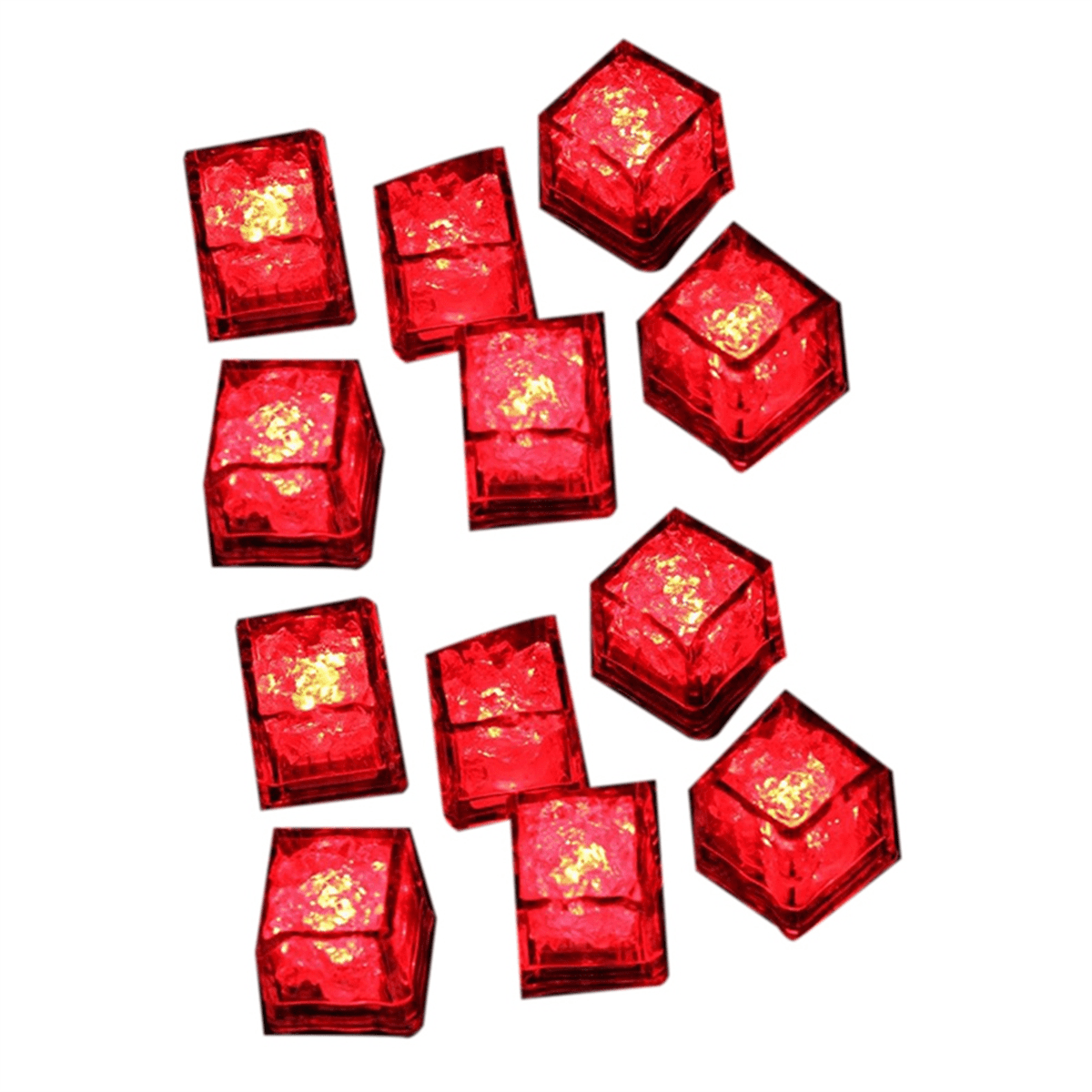 12PCS Waterproof LED Ice-Cube Flashing Glow in the Dark Light Up for ...