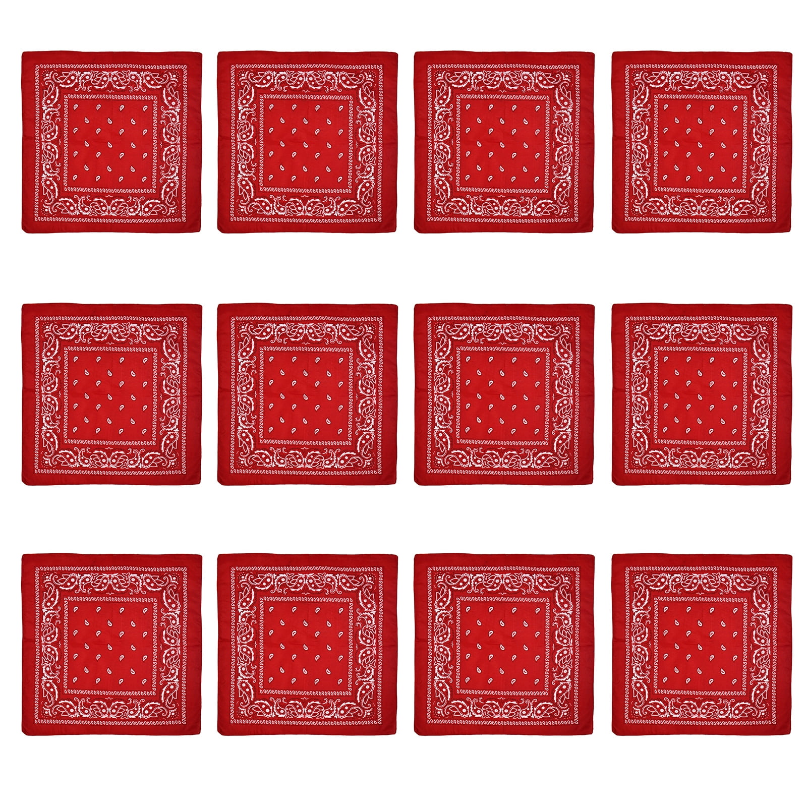 12PCS Western Printing Bandannas for Street Dance Vintage Flower ...