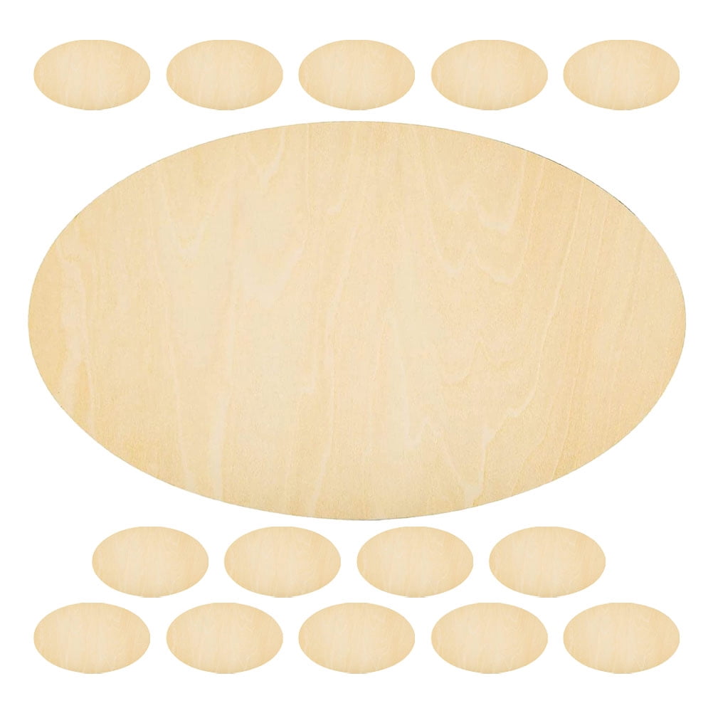 12PCS Wood Oval Blank Wooden Ovals DIY Crafts Ovals Wood Slices Wood ...