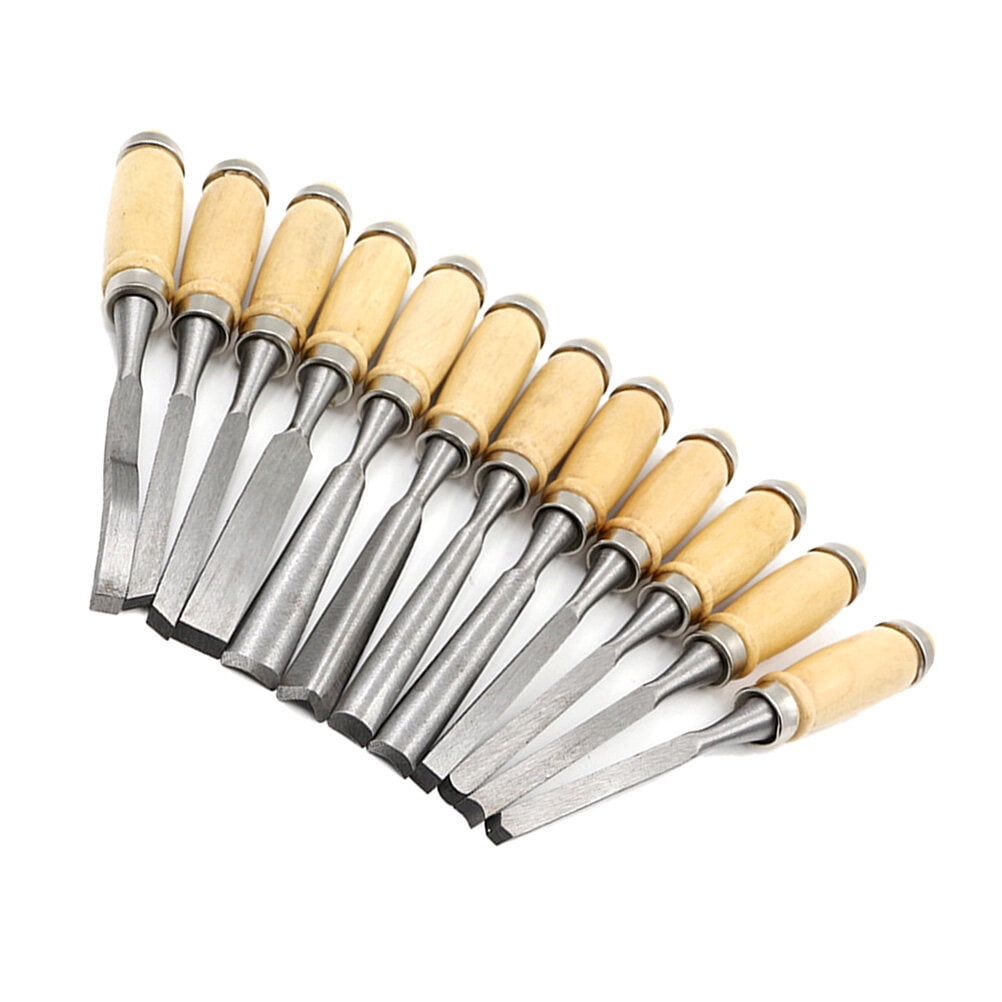 12PCS Woodworking Tools Wooden Handle Wood Chisel Woodworking ...