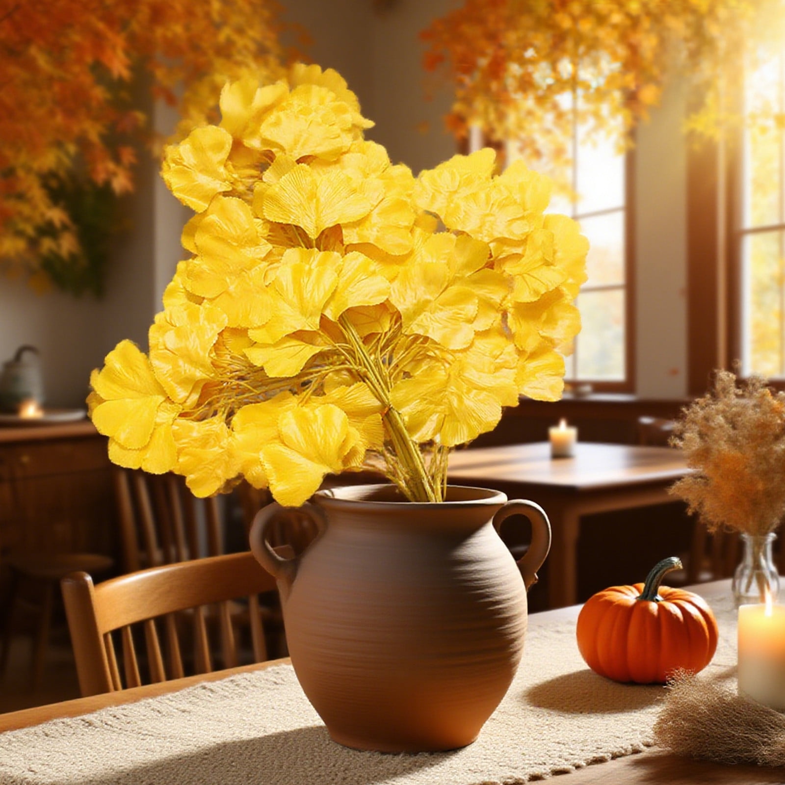 12PCs Artificial Maple Leaf Branches - 23.62" Lifelike Plastic Fall ...