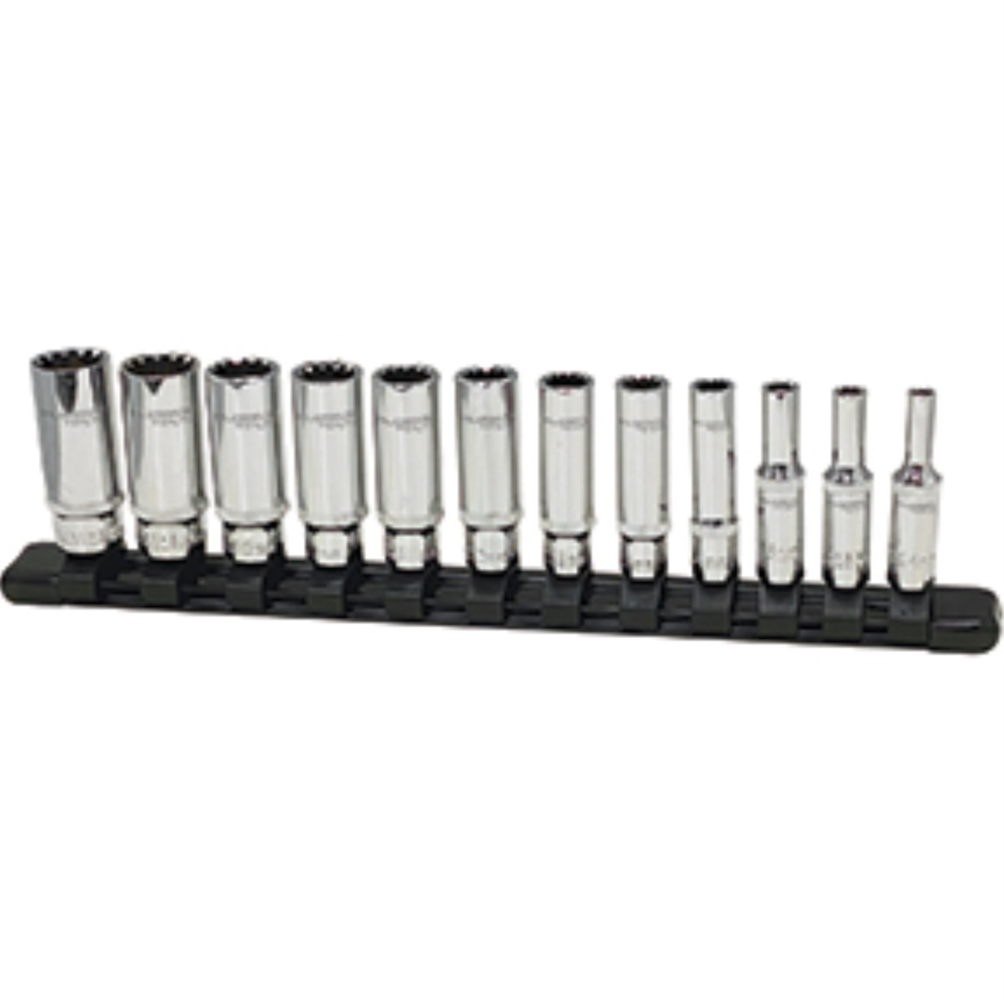 12PIECE 1/4" Dr Metric Deep Spline Socket Set - Walmart.com