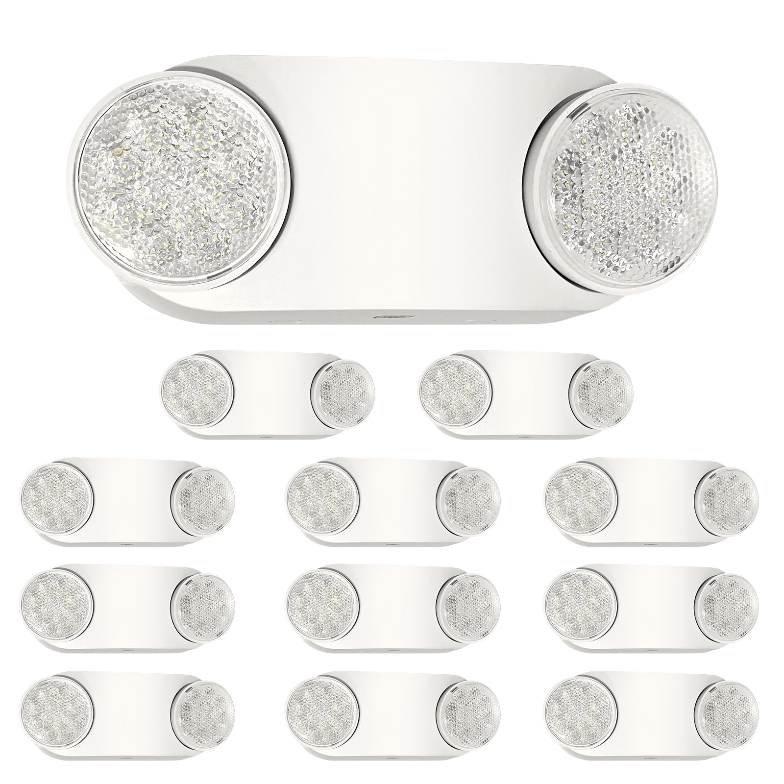 12PK Emergency Lights for Business, with Battery Backup,Hard Wired,Two ...