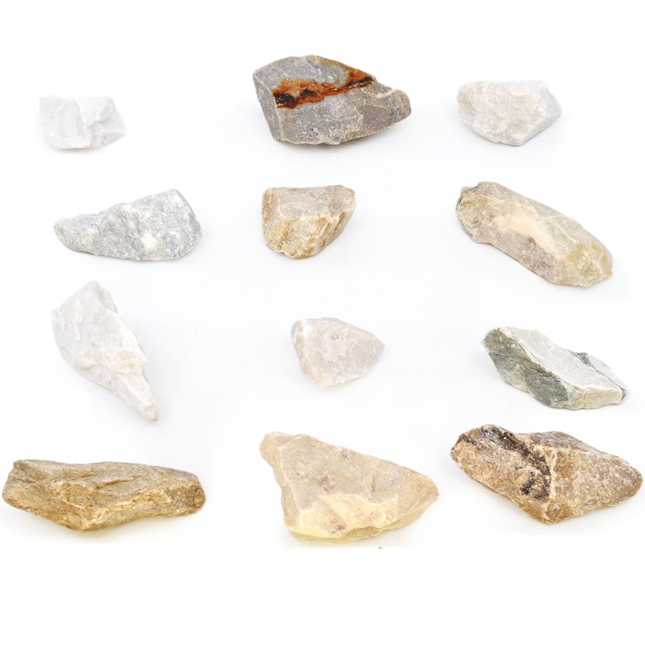 12PK Raw Fine White Marble, Metamorphic Rock Specimens - Approx. 1 ...