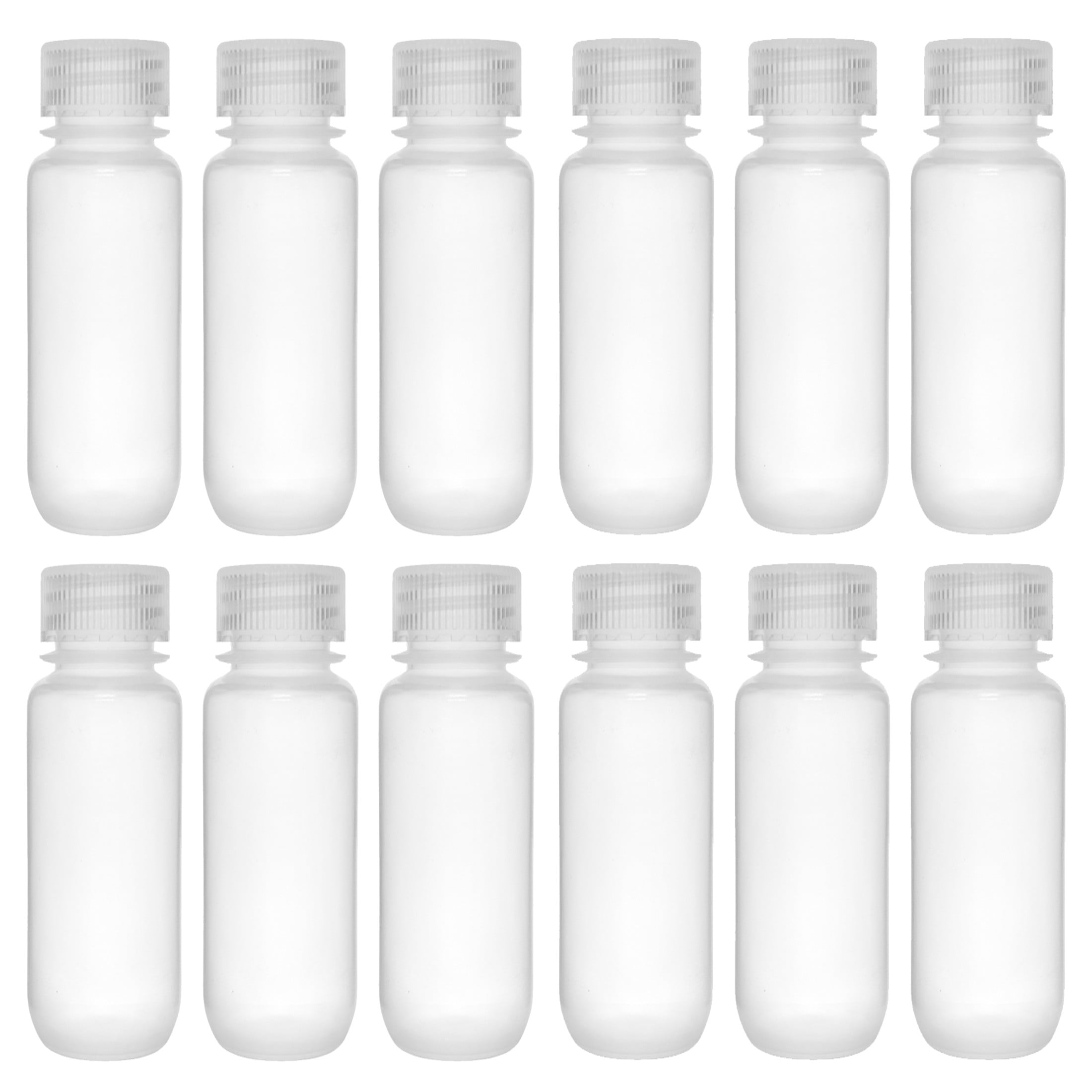12PK Reagent Bottles, 60ml - Wide Mouth with Screw Cap - Polypropylene ...