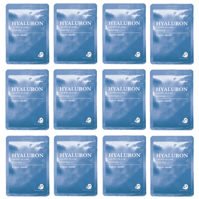 12PK SKIN627 Hyaluron with Squalane Face Masks Skincare, Facial Mask ...