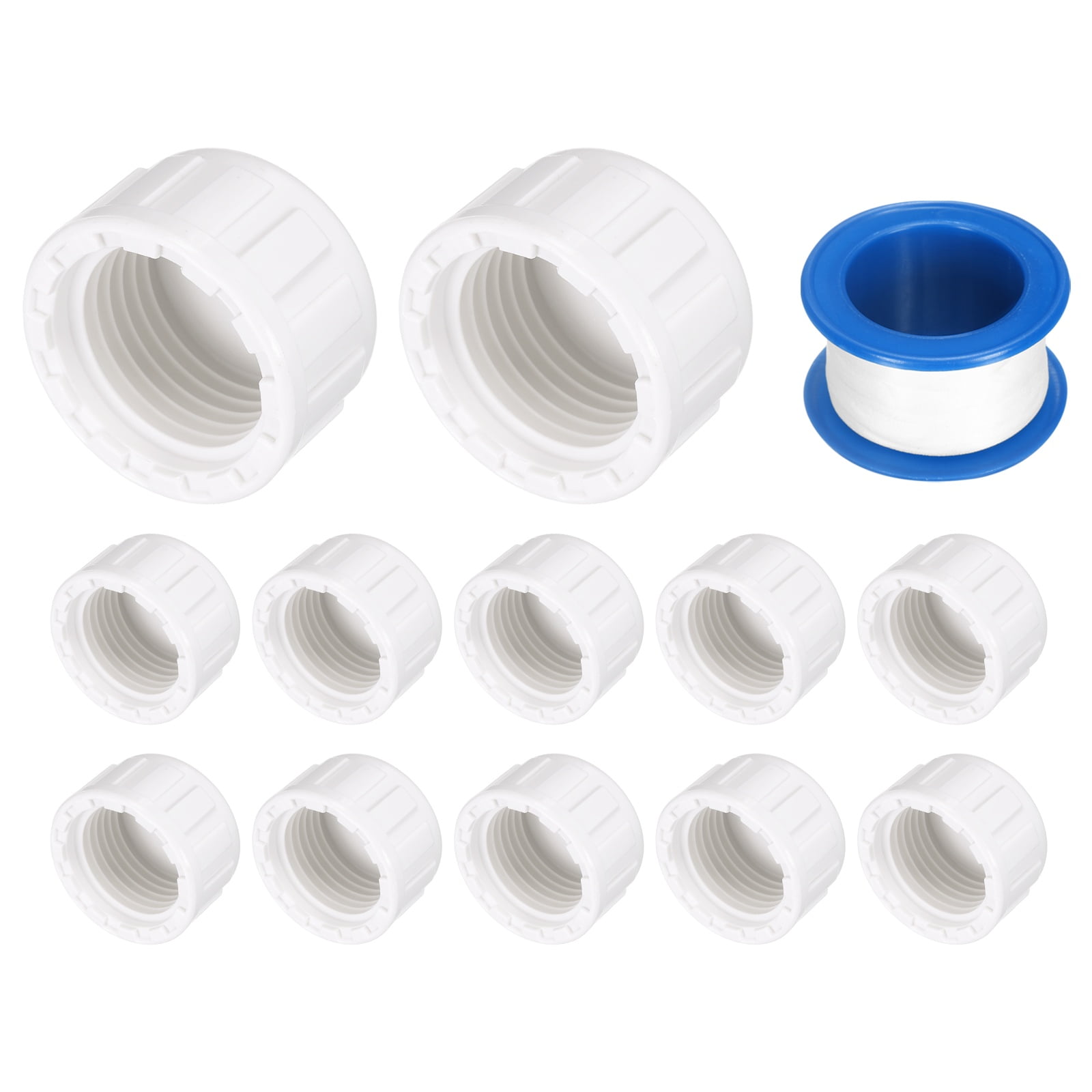 12Pack 1/2 Inch PT Female Thread PVC Pipe Fitting Cap, Cleanout Water ...