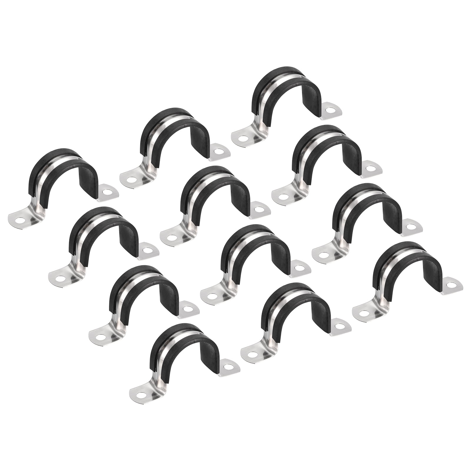 12Pack 1-3/16" Cable Clamp U Shape Stainless Steel Rubber Cushioned ...