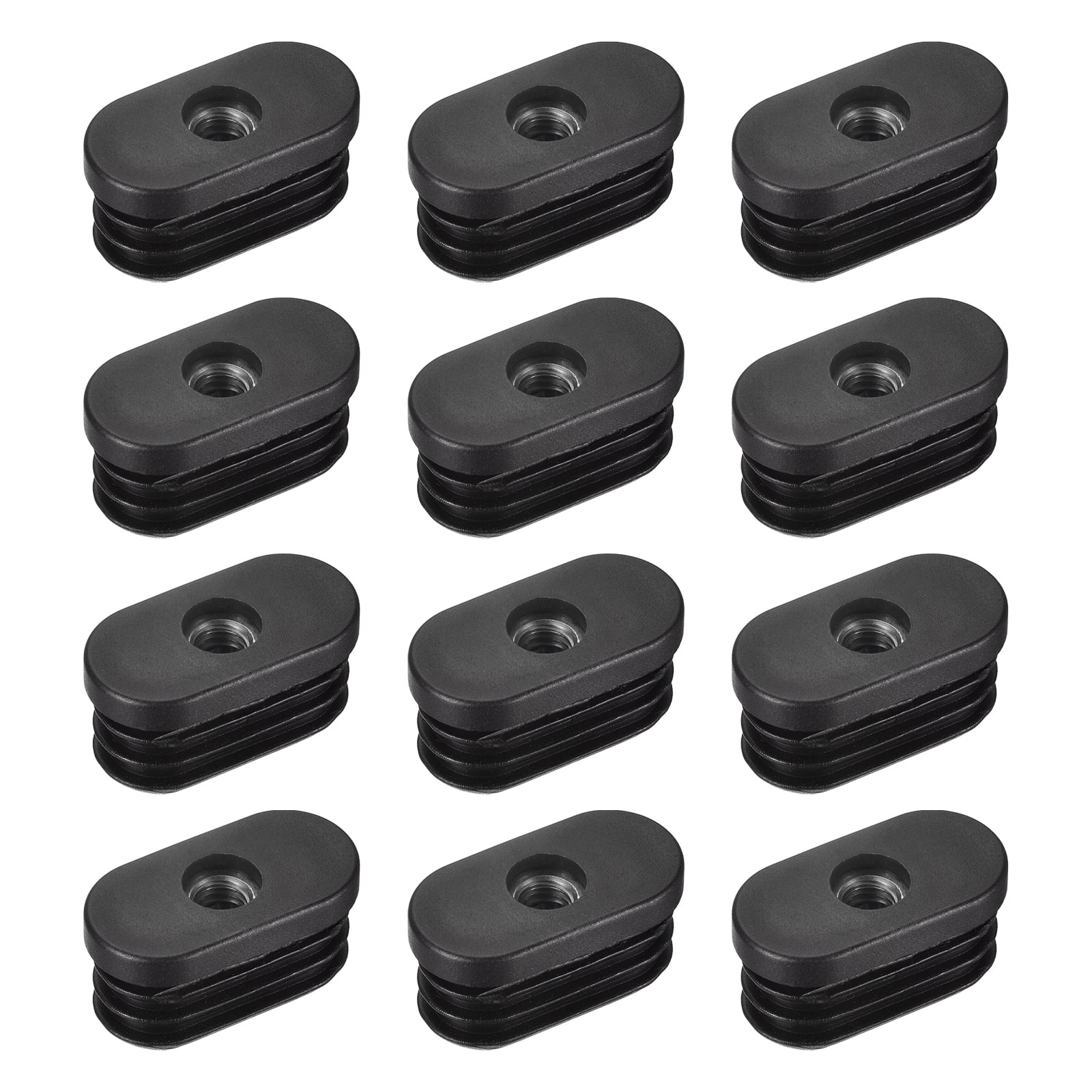 12Pack 1.57"x0.79" Threaded Tube Inserts with M8 Thread, Oval, for Pipe ...