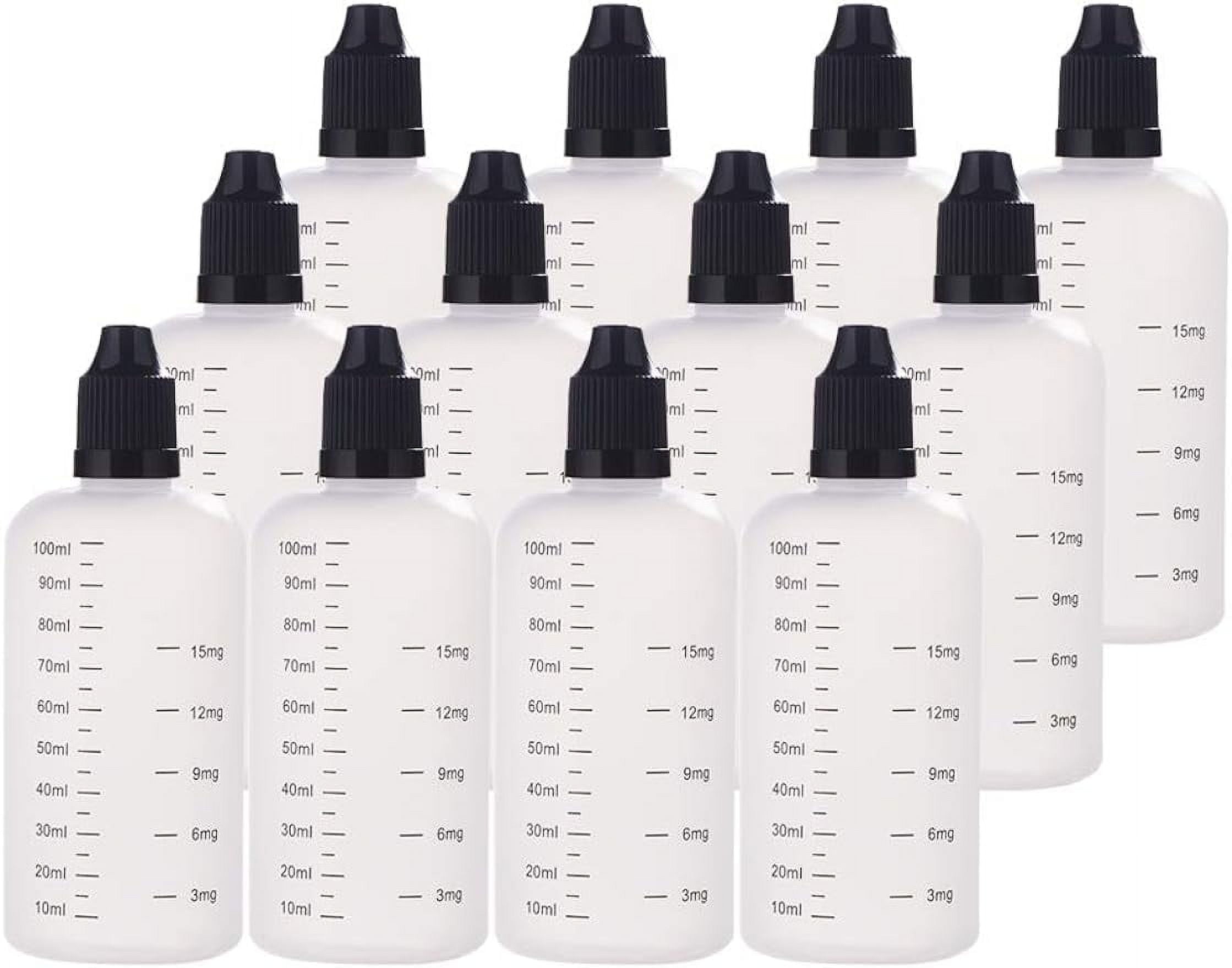 12Pack 100ml Plastic Squeeze Dropper Bottle Thin Tip Bottle with Black ...