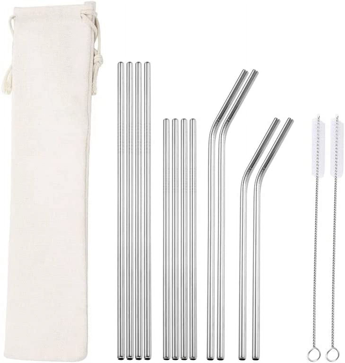 12Pack 304 Stainless Steel Straws Drinking Straw For Tumblers Cups ...